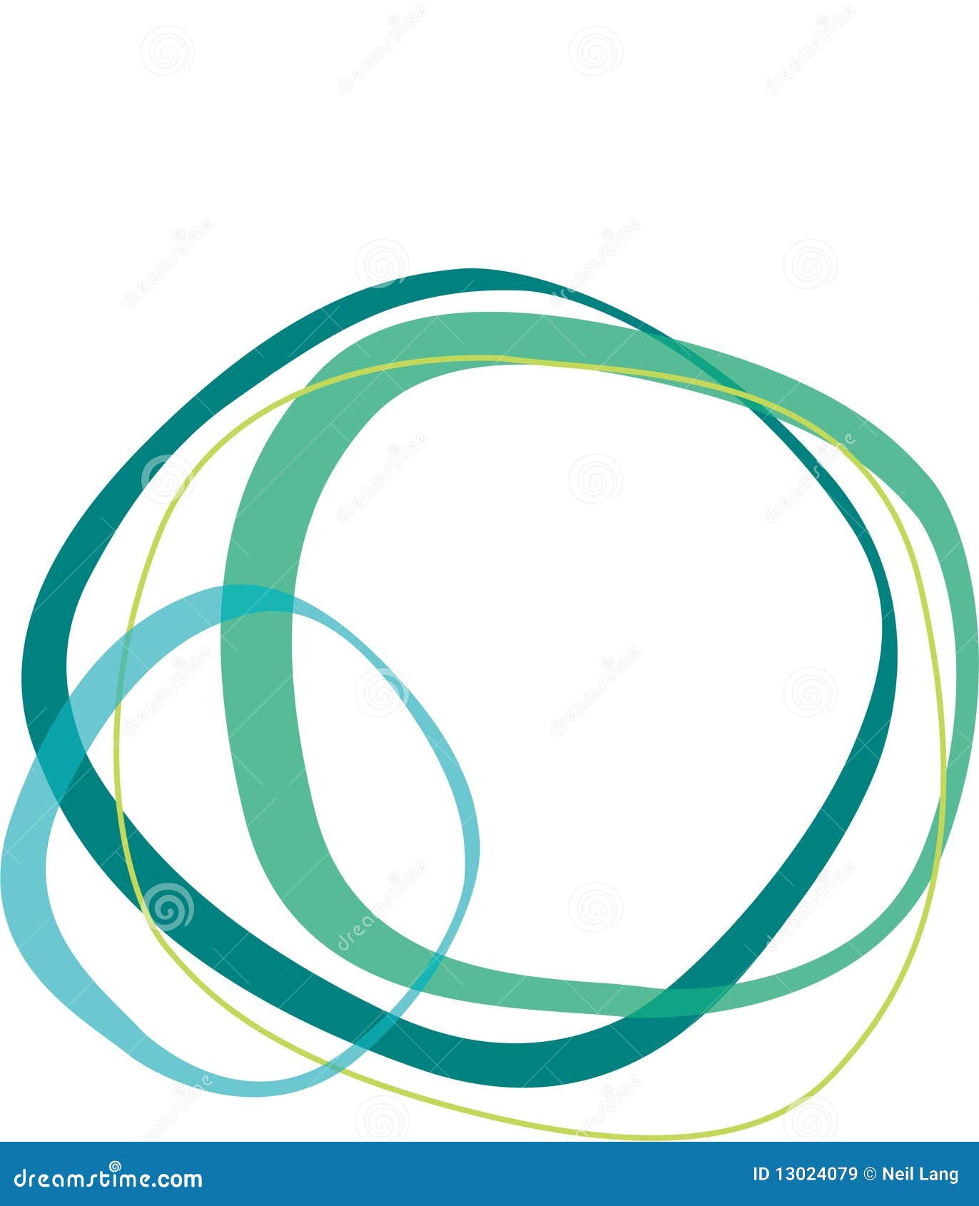 Retro Styled Interlocking Rounded Squares Stock Vector - Illustration ...