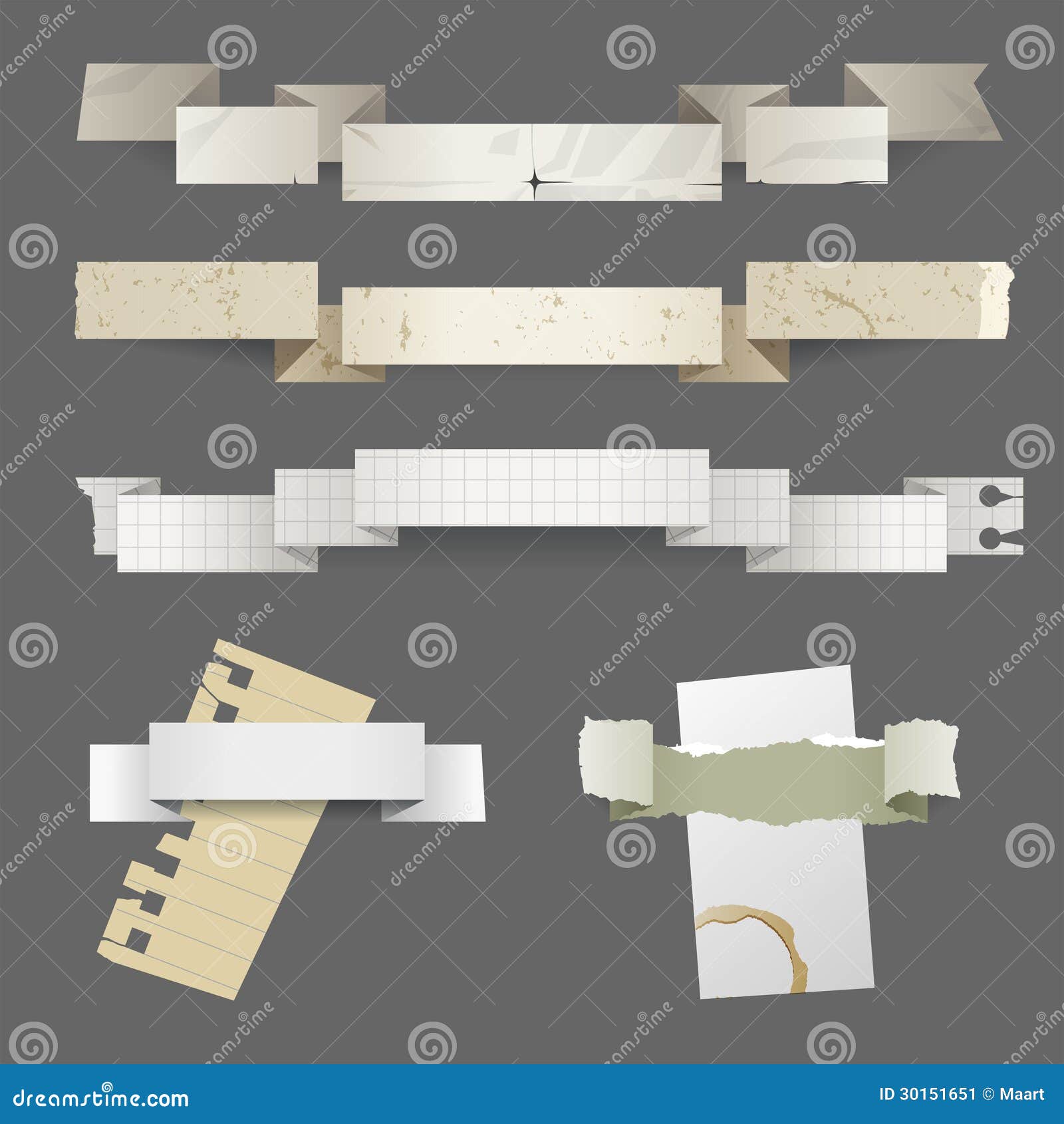 Paper banners stock vector. Illustration of banner, design - 30151651