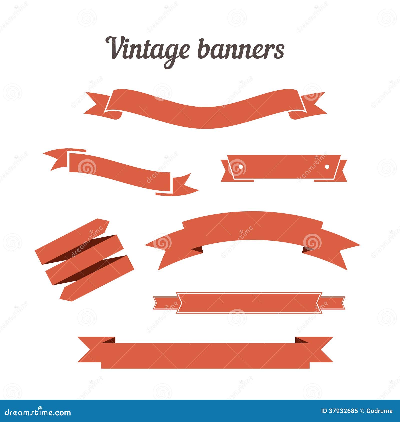 Retro Styled Ribbons Collection. Stock Vector - Illustration of ...