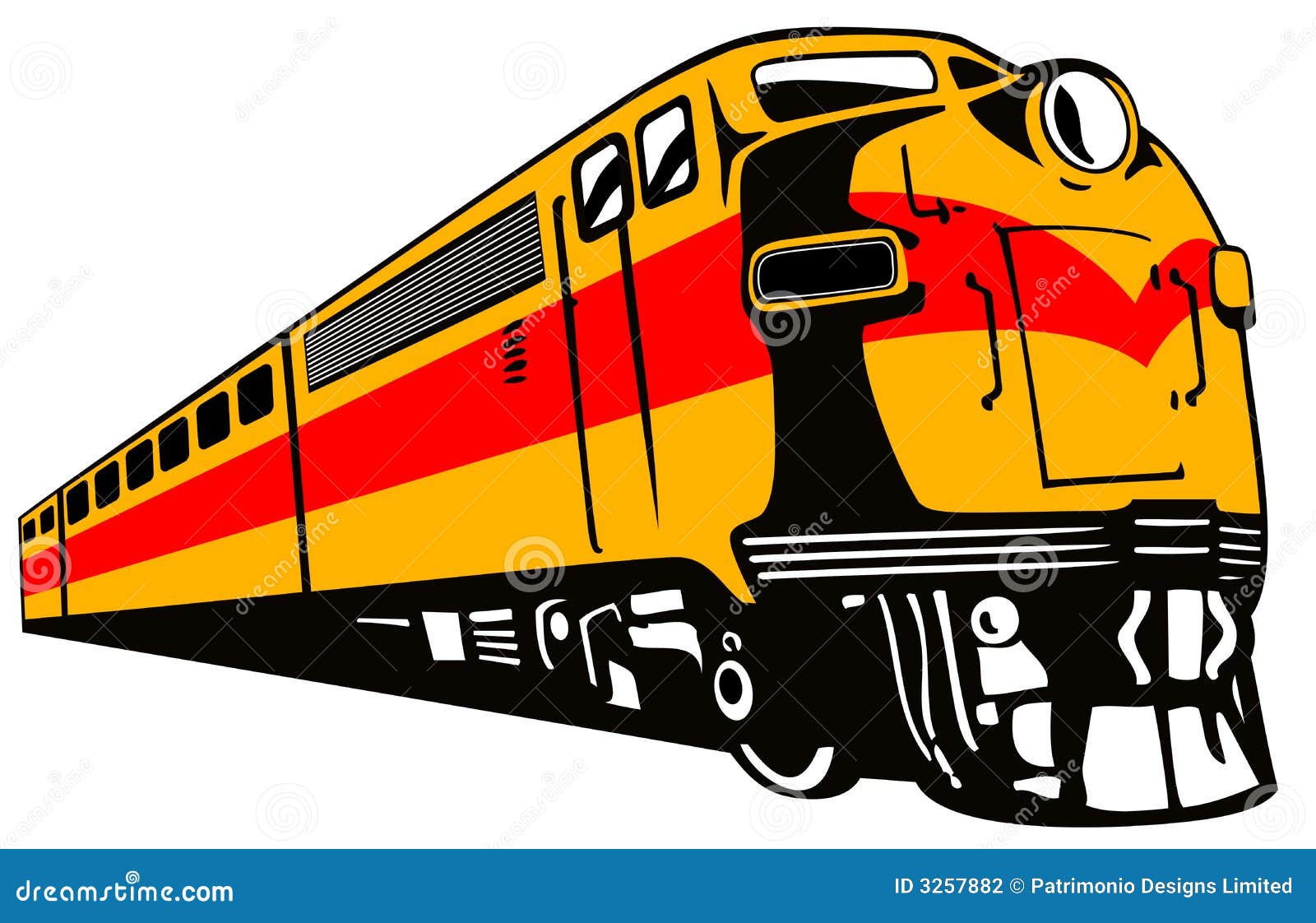 Retro Styled Speeding Train Stock Vector - Illustration of white ...