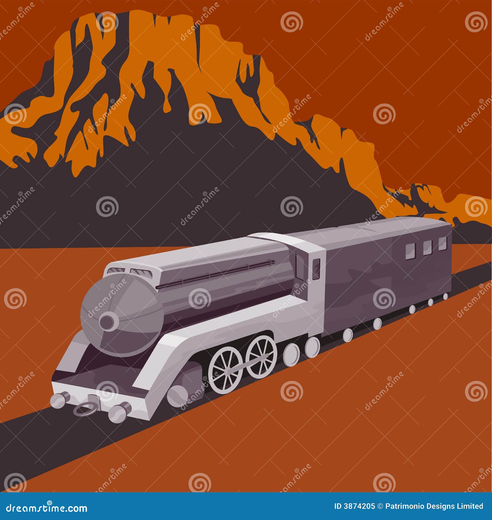Retro Styled Speeding Train Stock Vector - Illustration of train ...