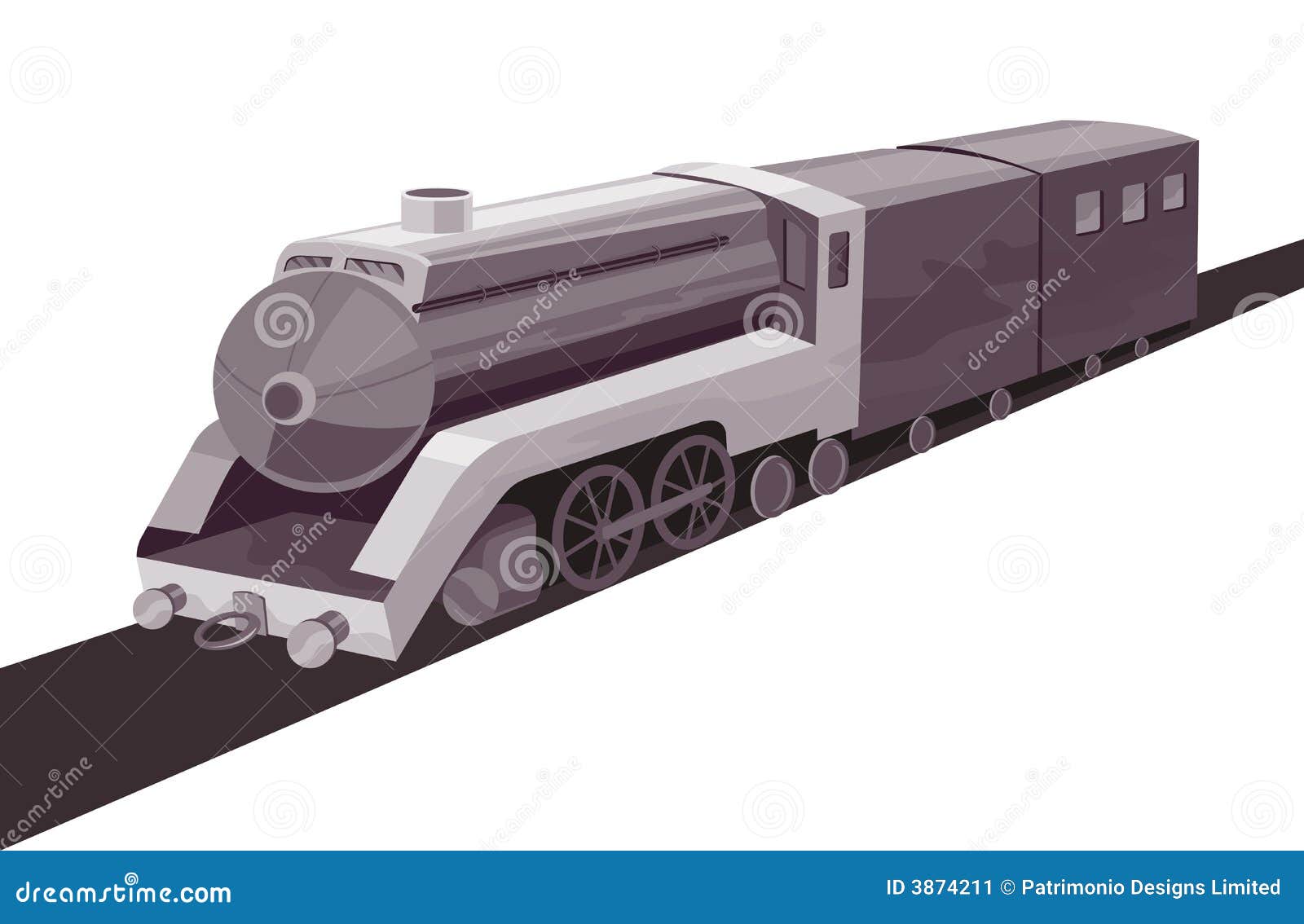 Retro Styled Speeding Train Stock Vector - Illustration of white ...