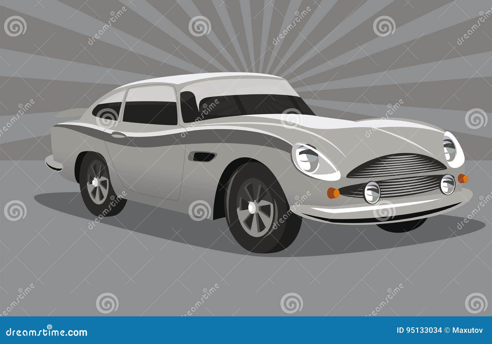 Retro Styled Vintage Old Classic Car. Stock Vector - Illustration of ...