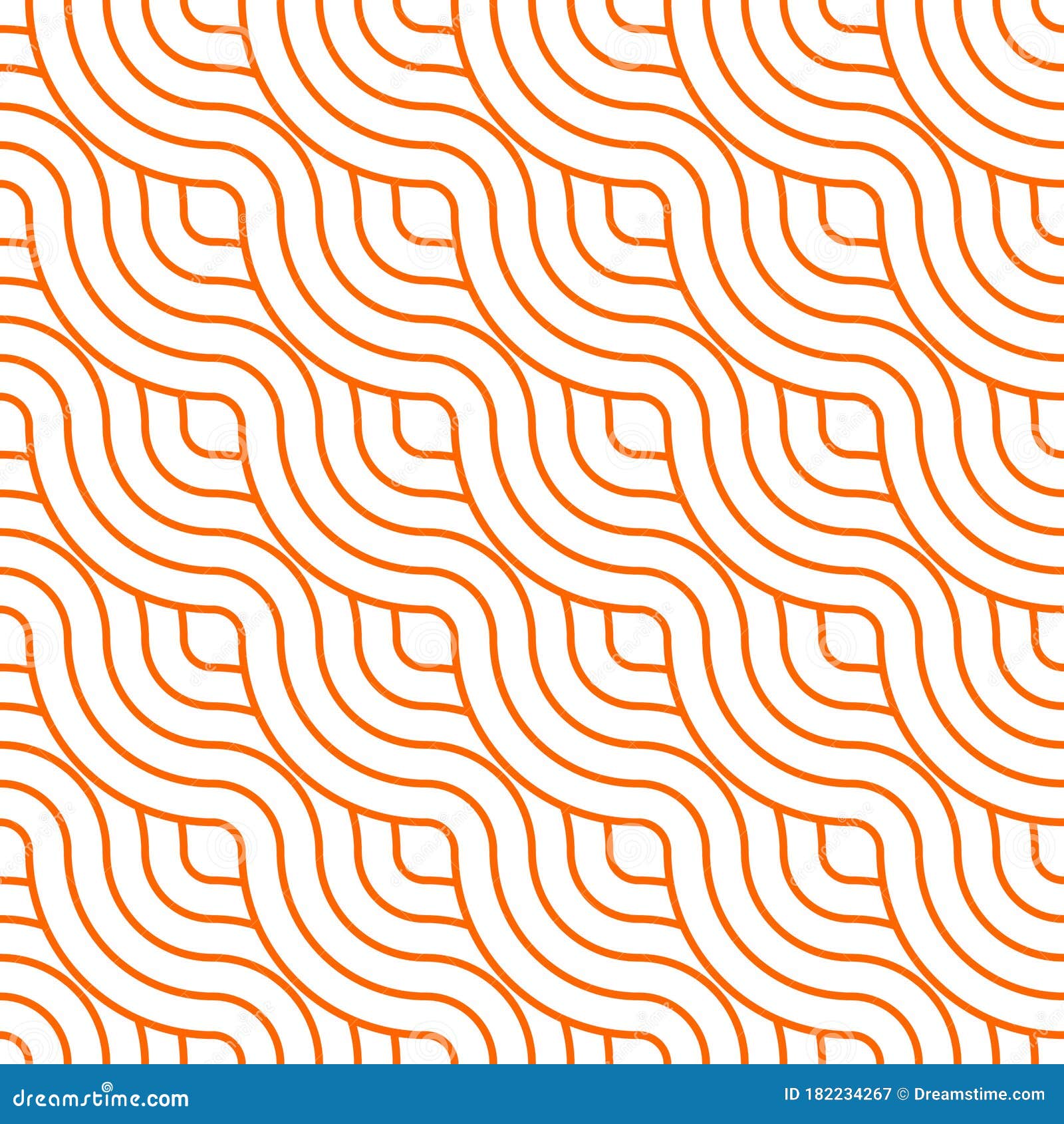 A Retro Style Wavy Lined Seamless Pattern Stock Illustration ...