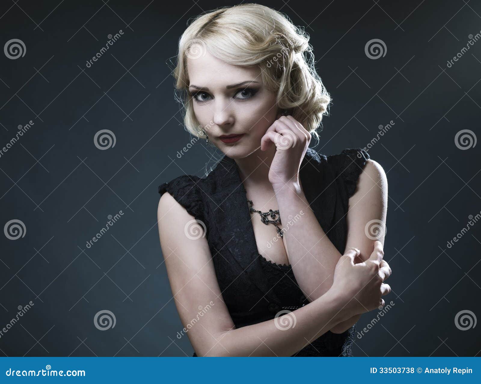 Retro Stylized Photo of a Beautiful Young Woman Stock Photo - Image of ...