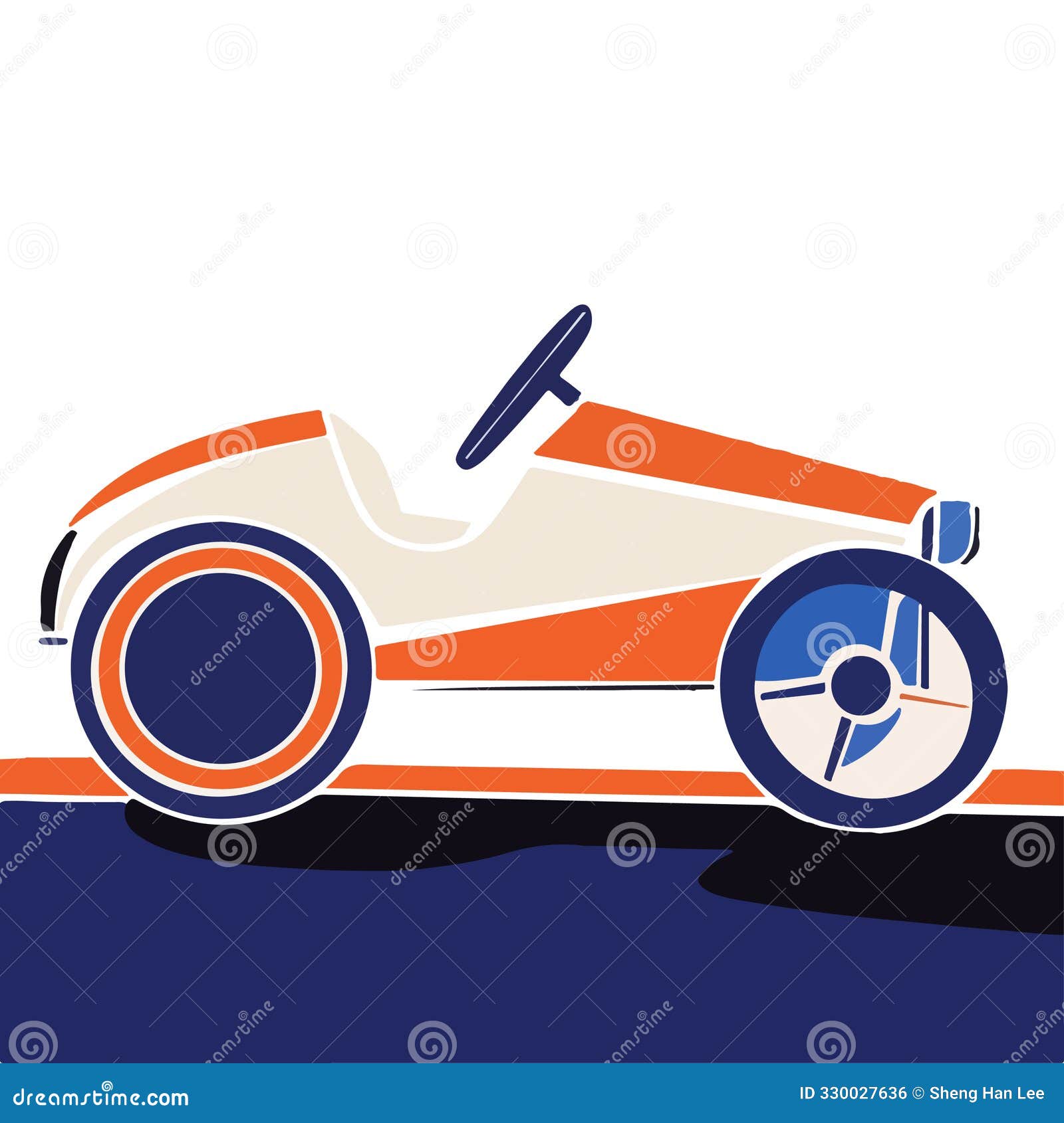 Retro Stylized Race Car stock illustration. Illustration of simplistic ...