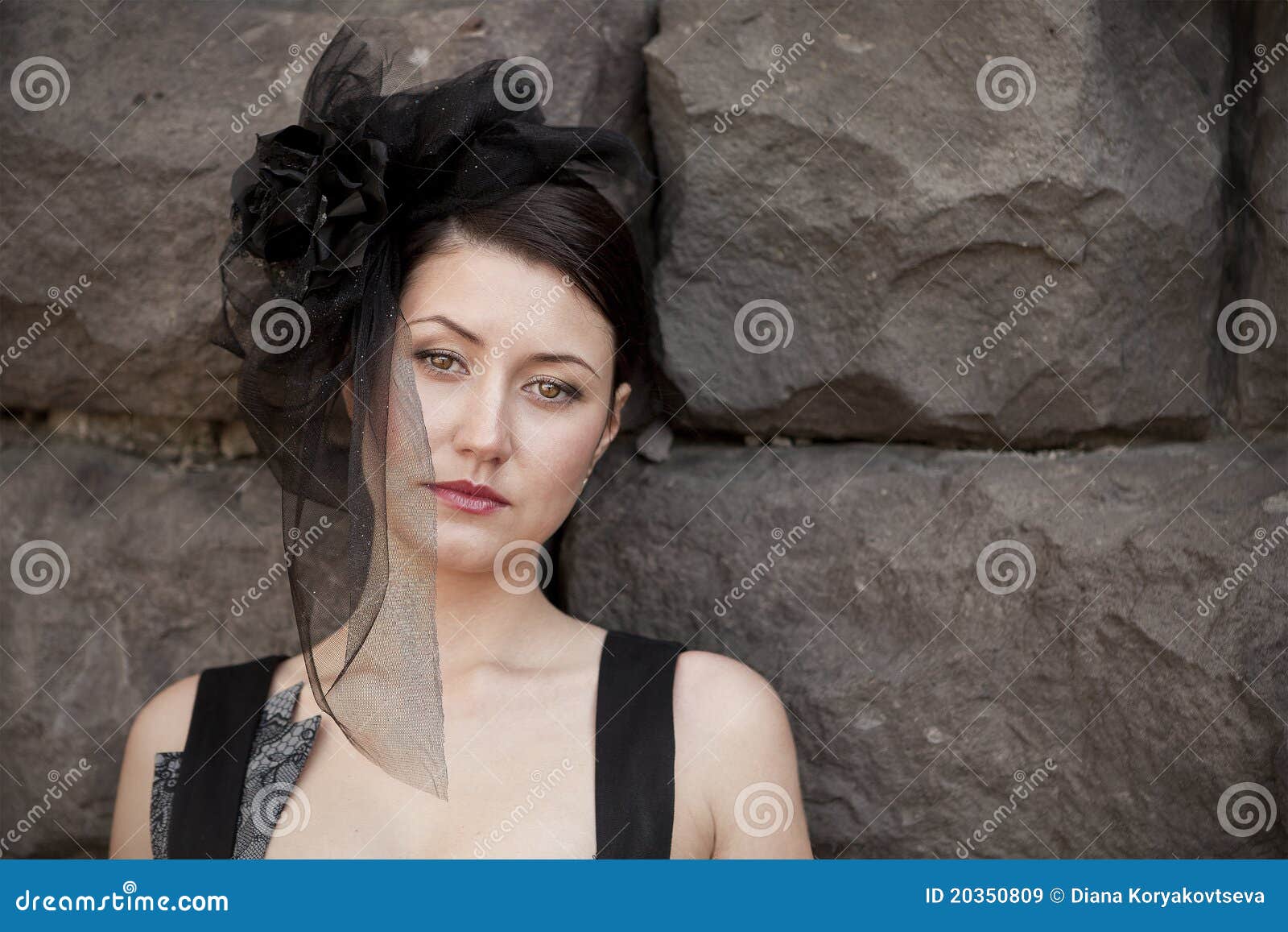 Retro-stylized woman stock image. Image of facial, revival - 20350809