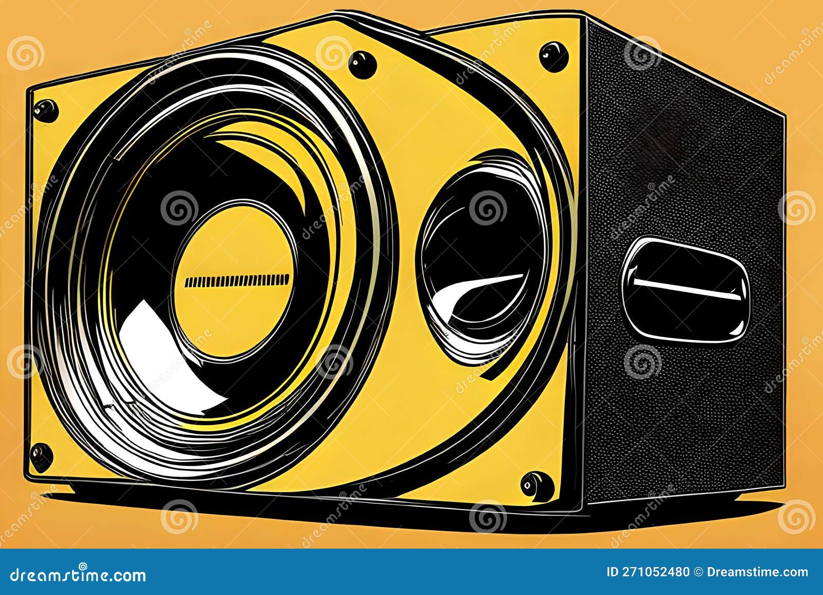 Subwoofer In Hot Orange Flame And Red Ribbon With Text Hard Rock ...