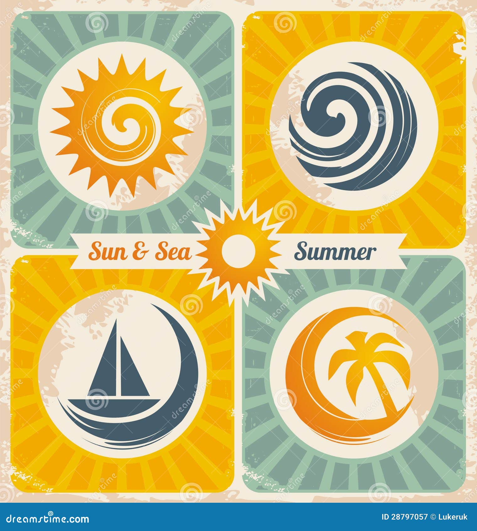Retro Summer Holiday Poster Stock Vector - Illustration of sunbeam ... Retro Summer Holiday Poster Stock Vector - Illustration of sunbeam ...
