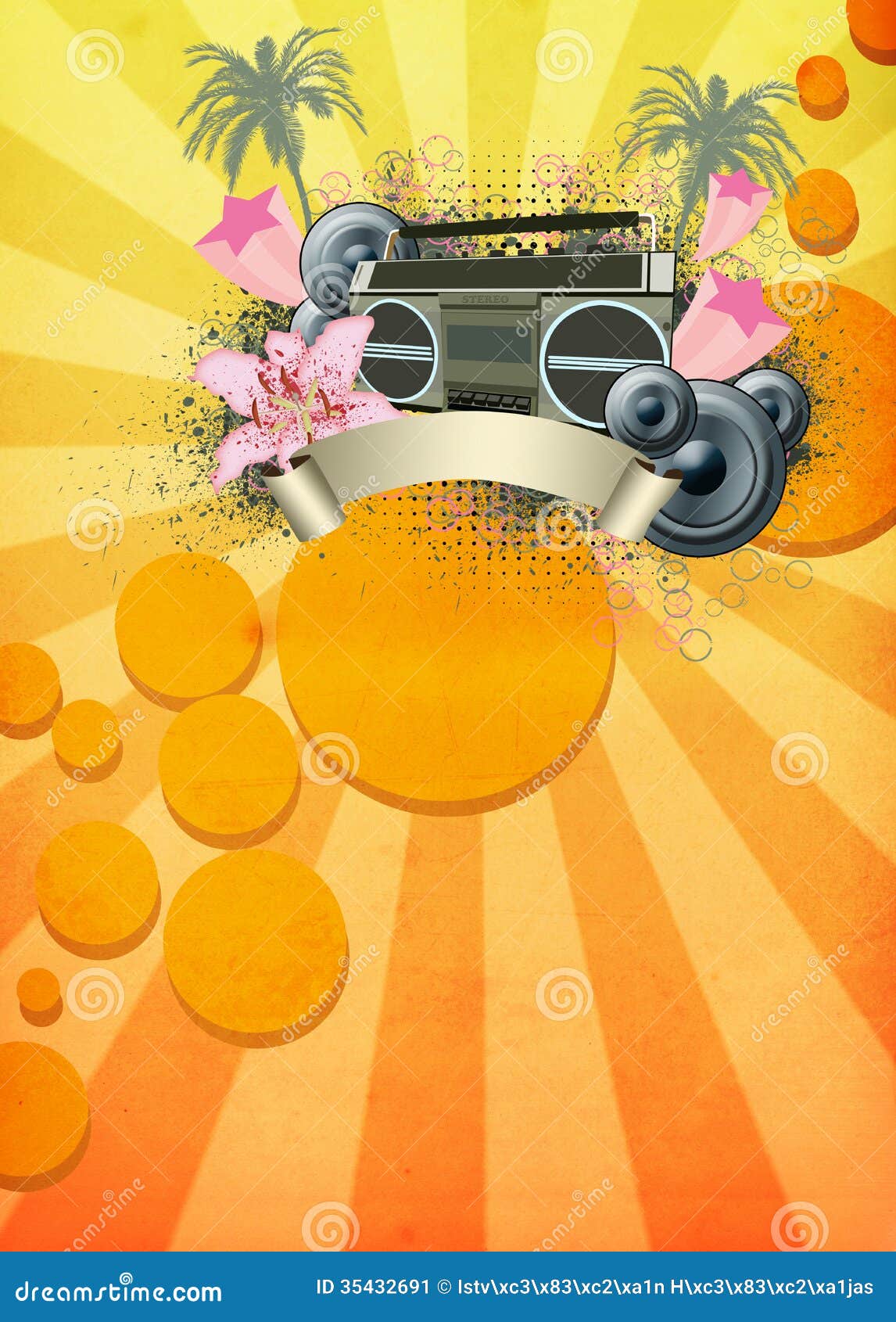 Retro Summer Party Background Stock Illustration - Illustration of ...