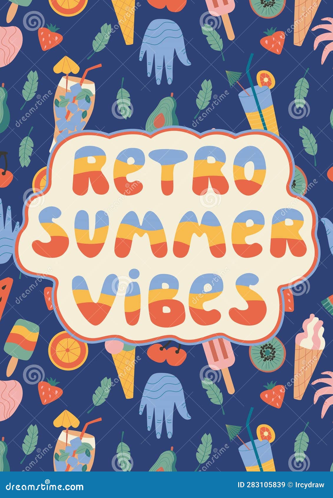 Retro Summer Poster. Summer Party Design Template Stock Vector ...