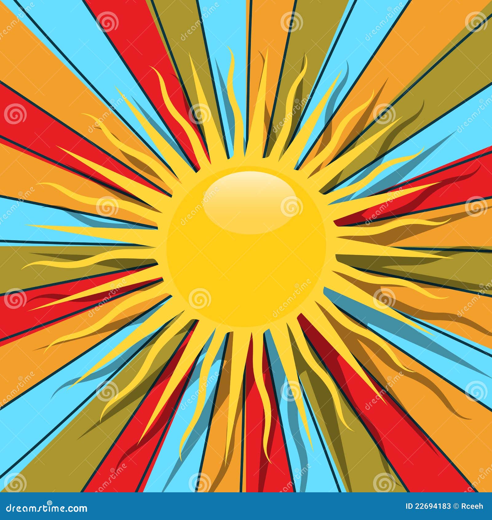 Retro sun stock illustration. Illustration of abstract - 22694183
