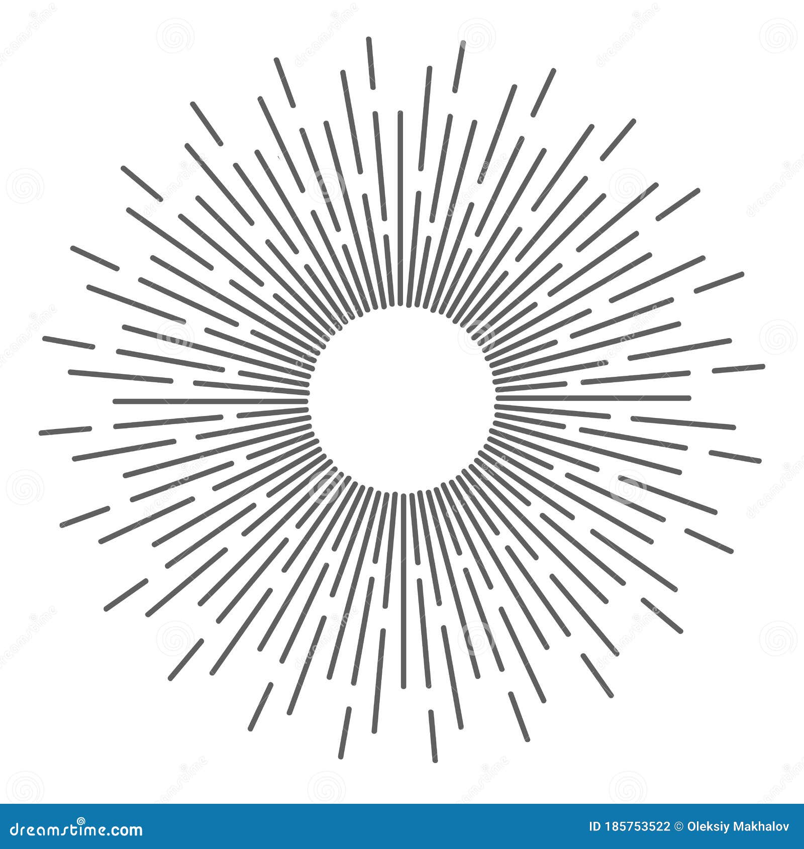 Retro Sun Burst Shape for Your Vintage Design Project. Sun Ray Frame ...