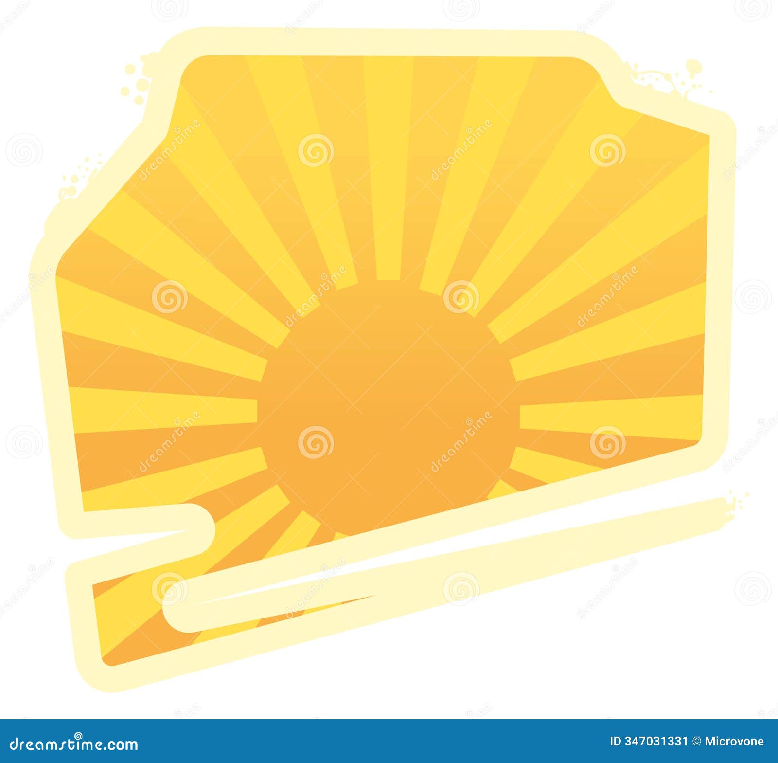Retro Sun Label. Yellow Ray Burst Logo Stock Illustration ...