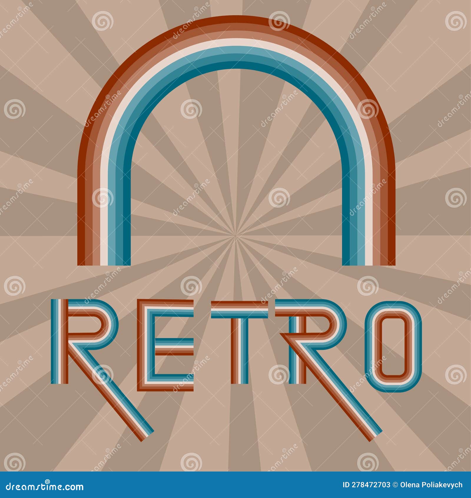 Retro Sun Light. Retro Poster for Wallpaper Design. Sunburst Background ...