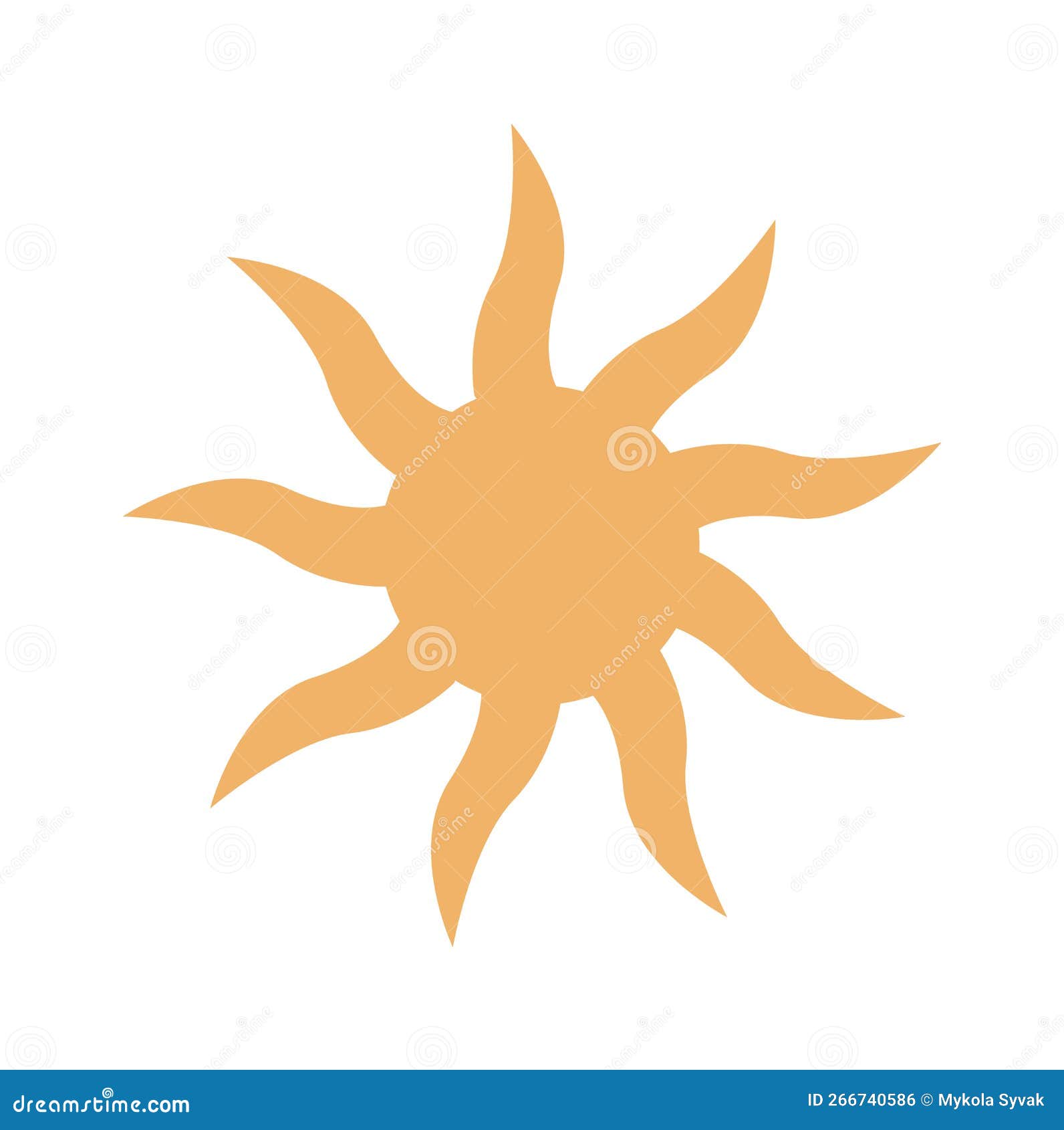 Retro Sun Ornament Flat Icon Magical Element Stock Vector ...