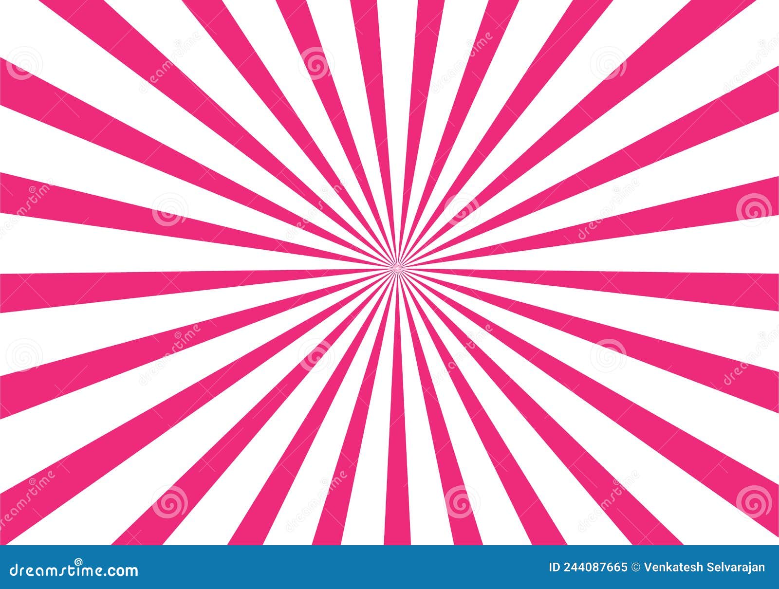 Retro Sunburst Background With Pink Rays Stock Illustration