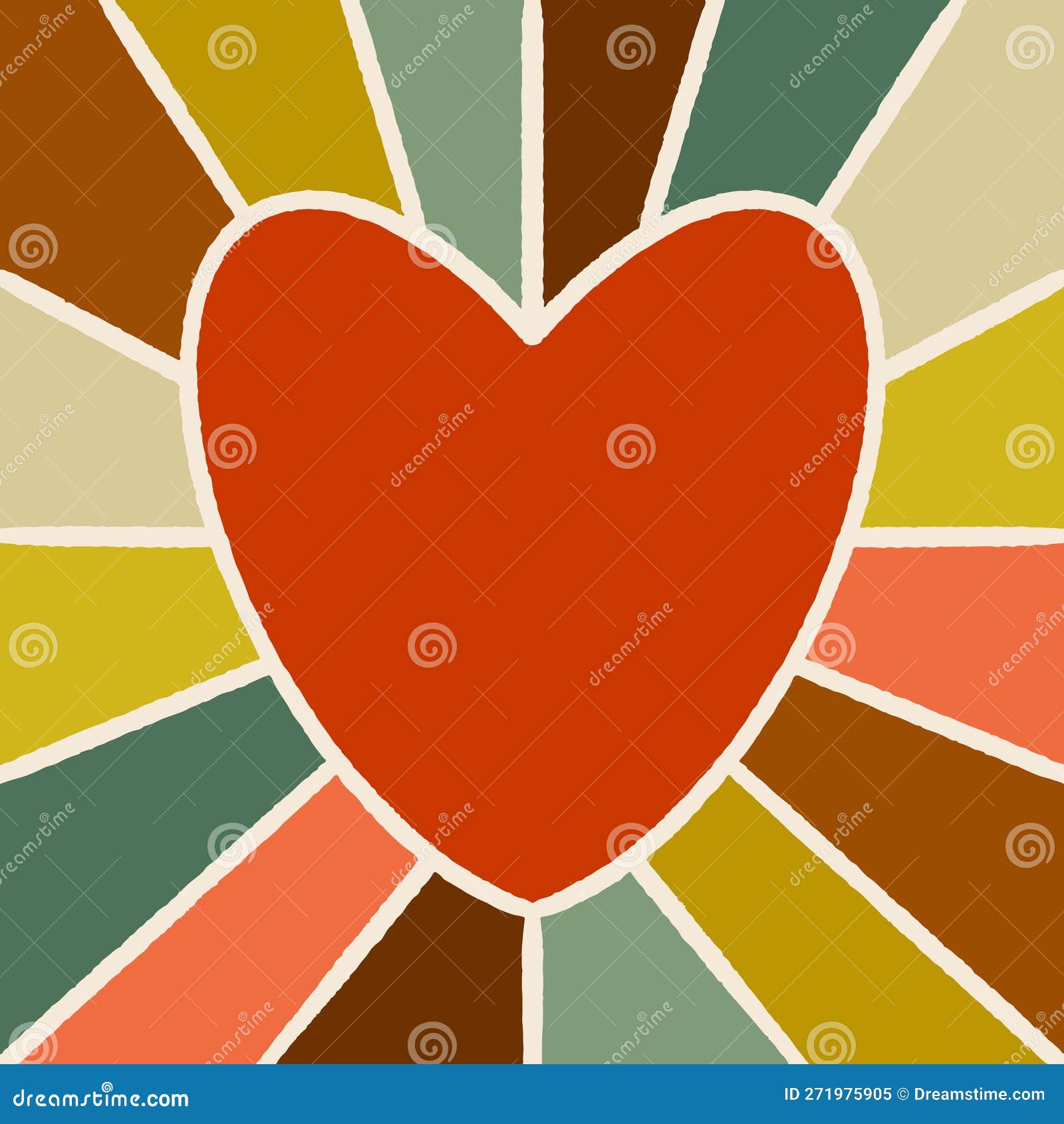 Retro Sunburst Heart Vector Design Stock Vector - Illustration of ...