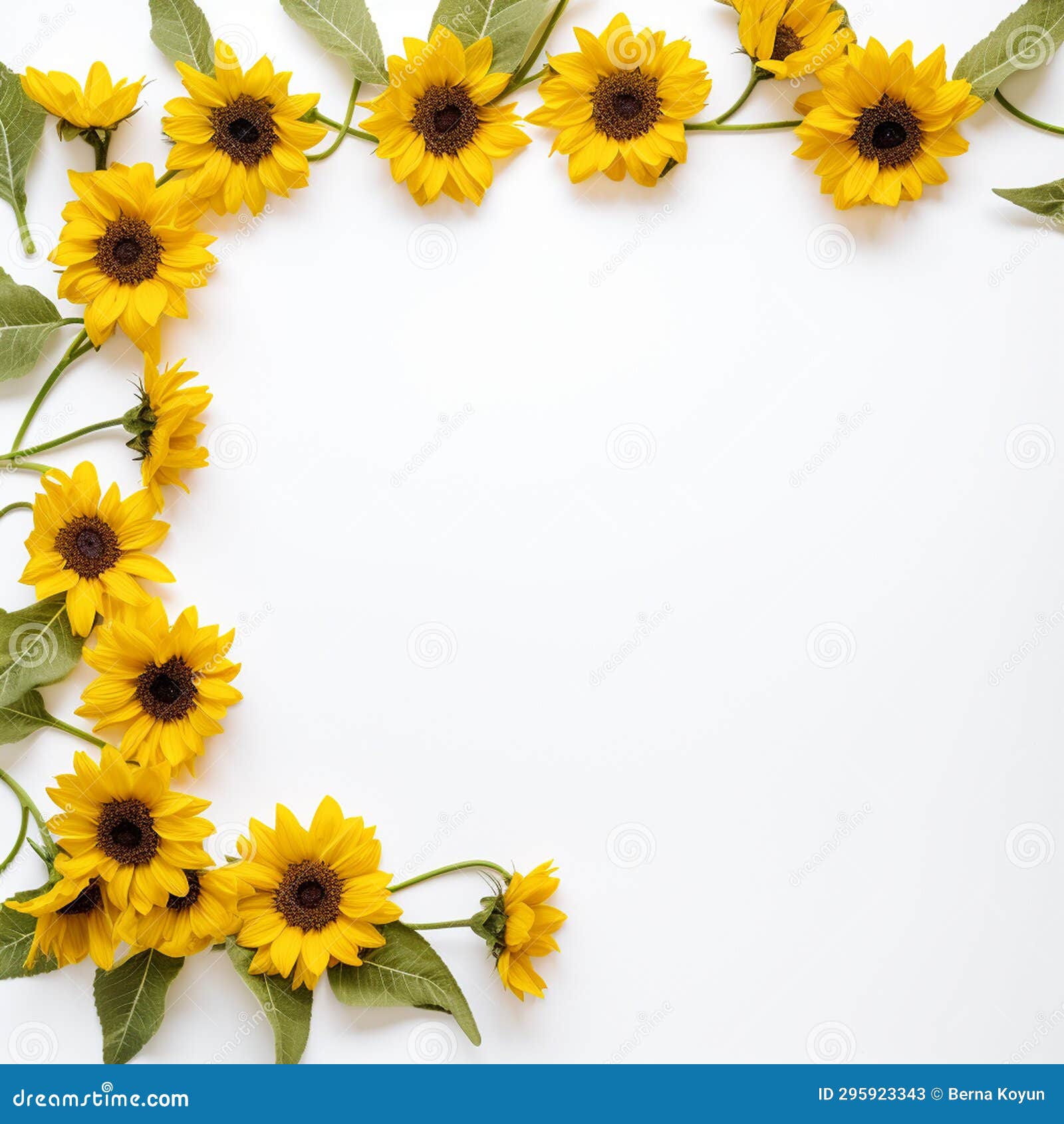 Retro sunflower border stock illustration. Illustration of delphinium ...