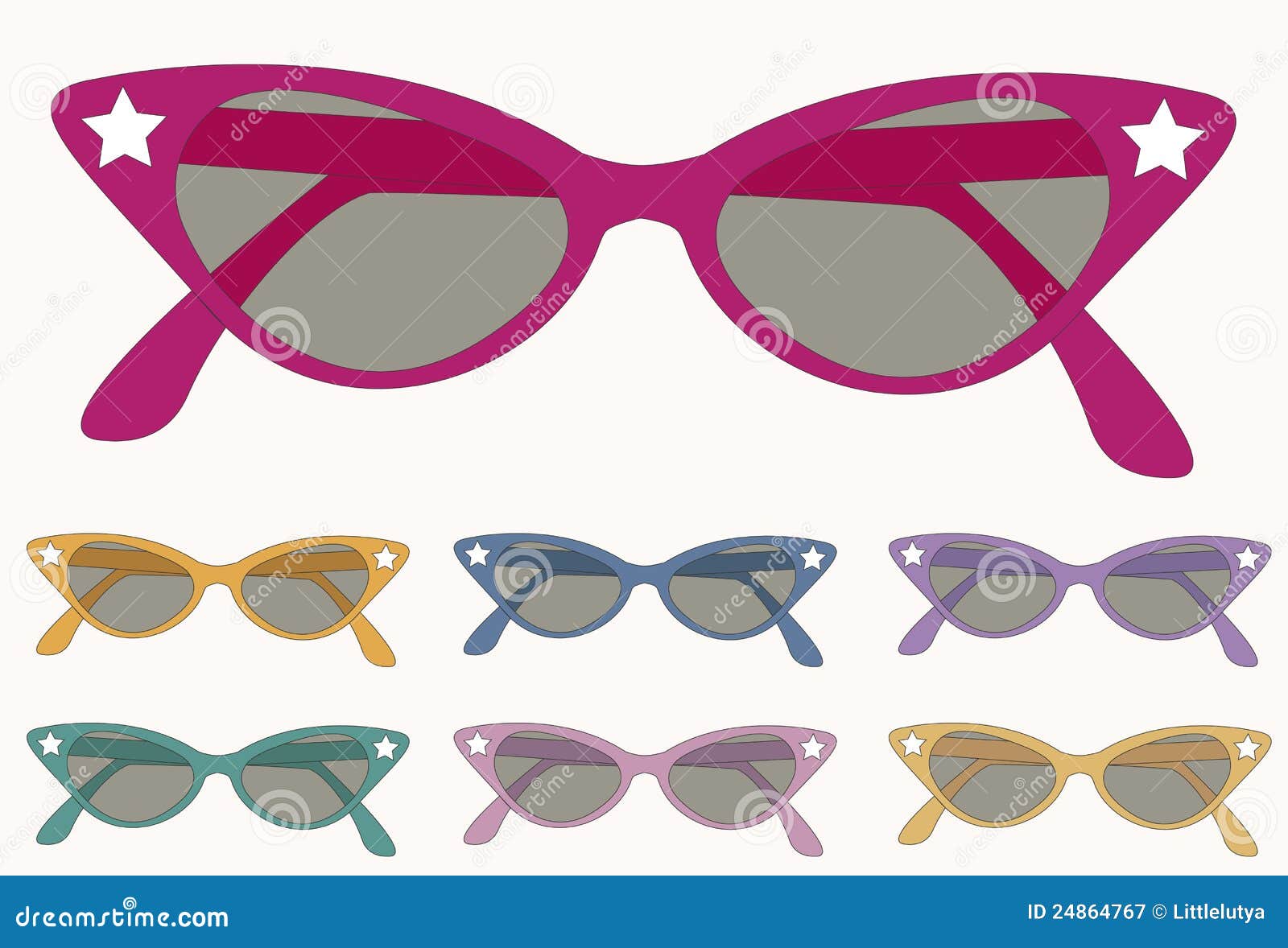 Retro sunglasses stock vector. Illustration of yellow - 24864767