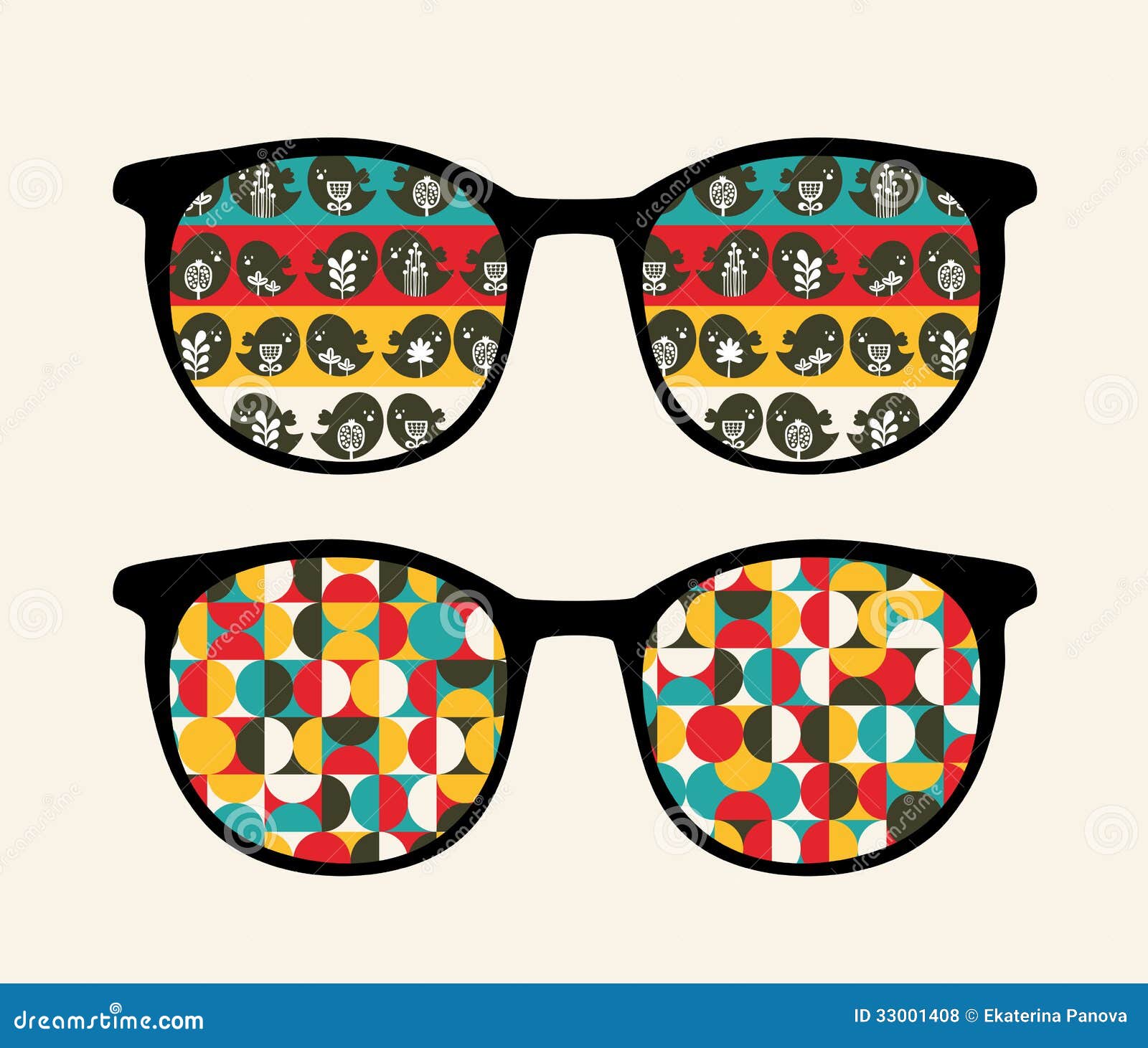 Retro Sunglasses with Reflection in it. Stock Vector - Illustration of ...