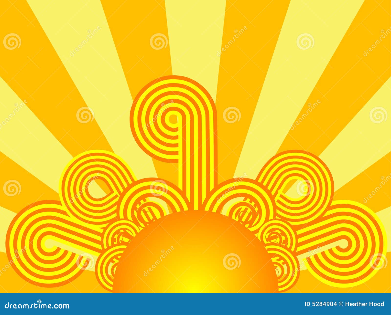 Retro sunrise stock vector. Image of sunrise, burst, wavy - 5284904