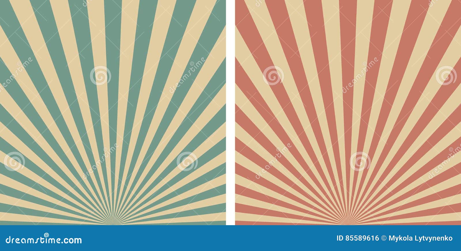Retro Sunrise Sun Rays Vector Template Background Stock Vector ...