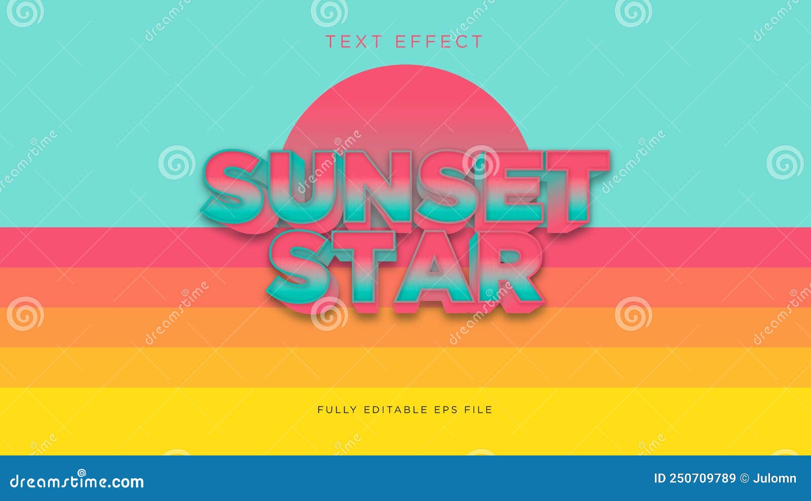 Retro Sunset Colors Text Effect Font Type Royalty-Free Stock ...
