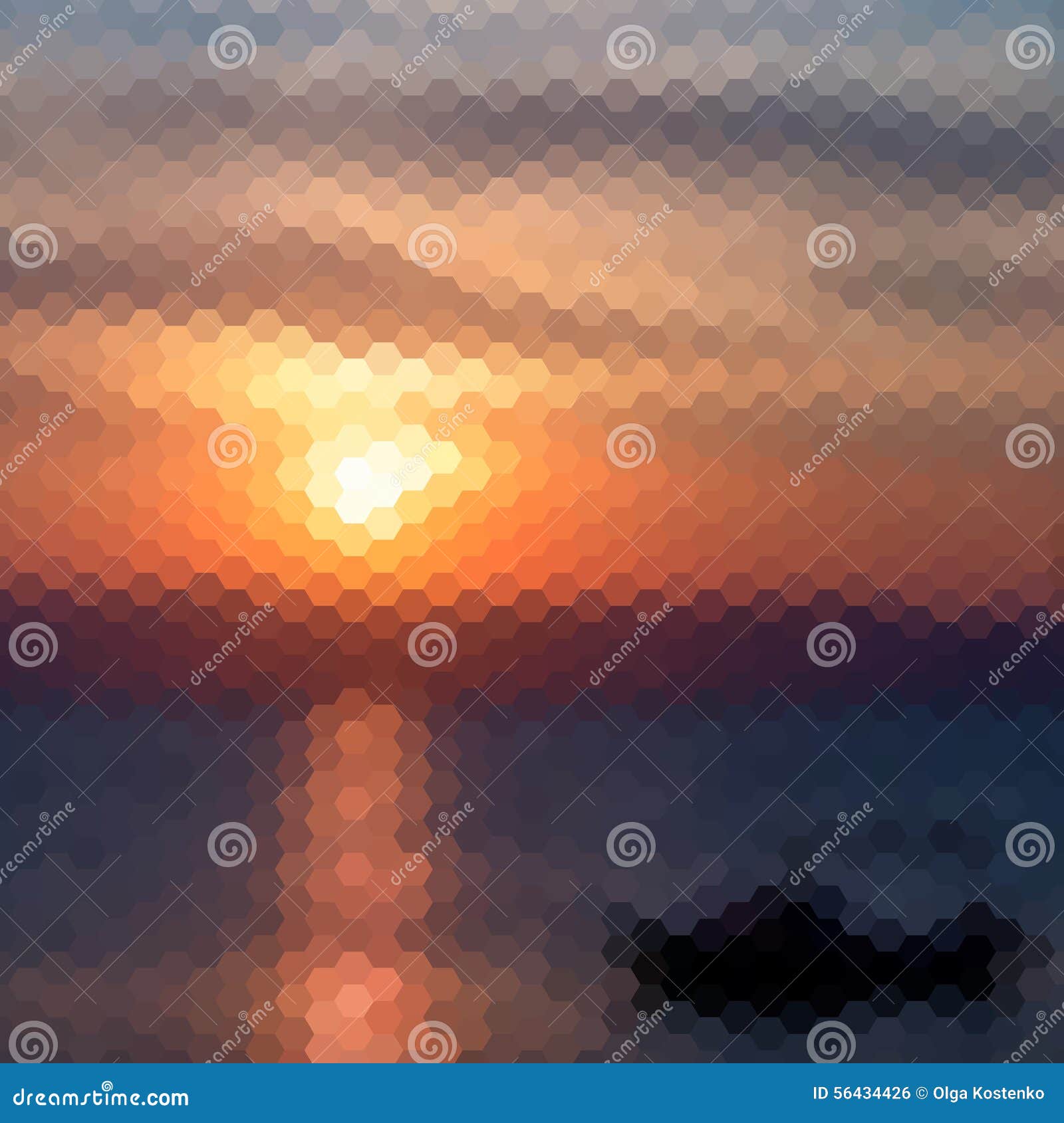 Retro Sunset Pattern Of Geometric Shapes Stock Vector - Illustration of ...