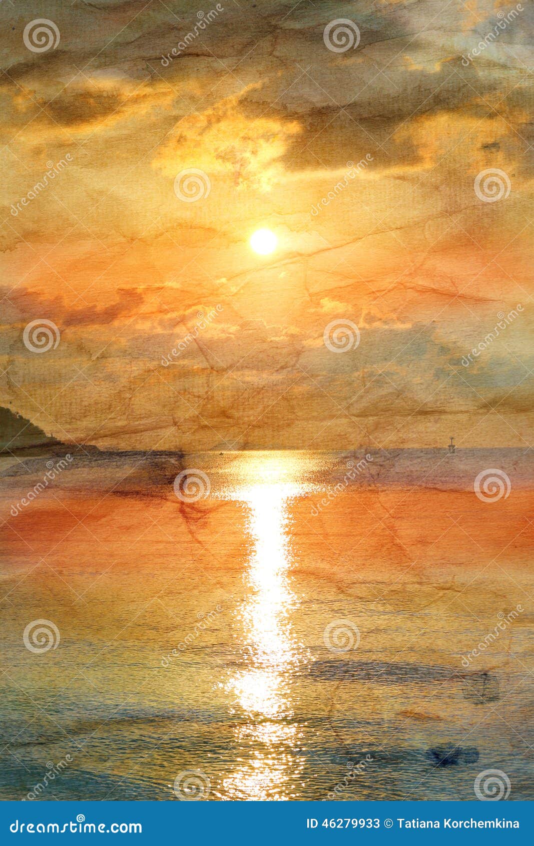 Retro sunset at sea stock image. Image of exotic, heaven - 46279933