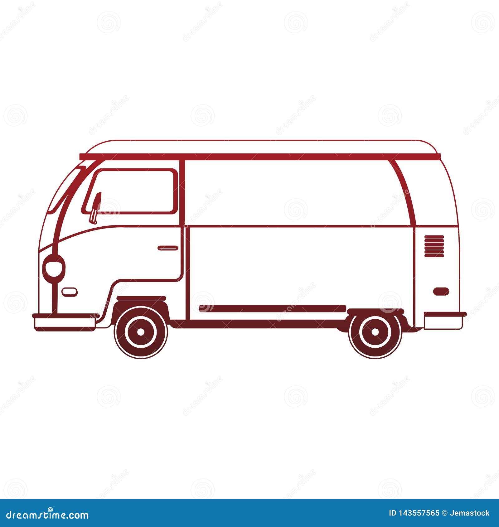 Retro surf van red lines stock vector. Illustration of ocean - 143557565