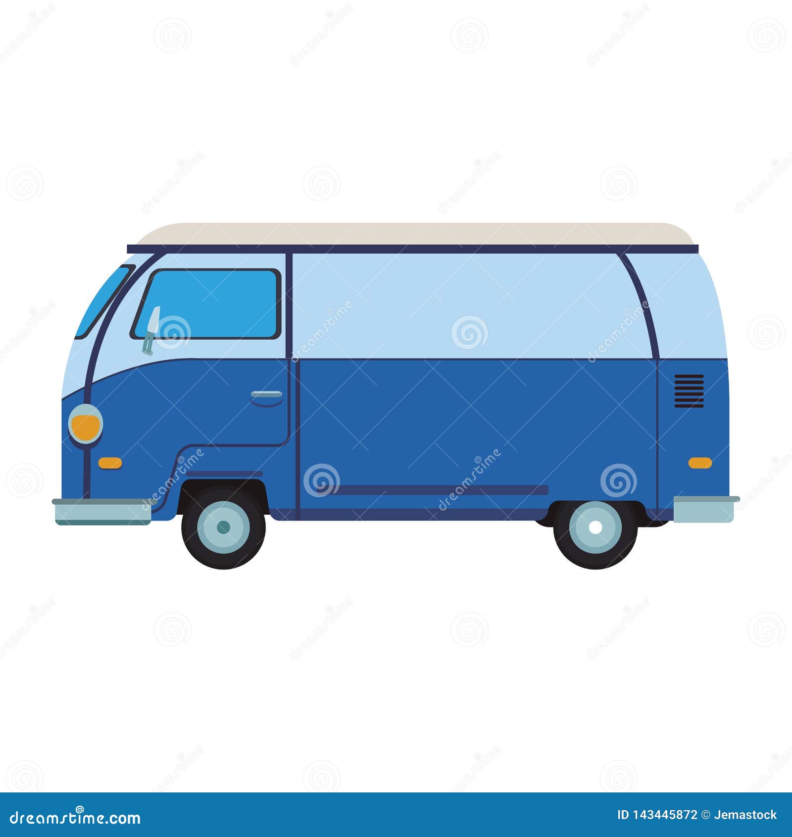 Retro surf van stock vector. Illustration of sixties - 143445872