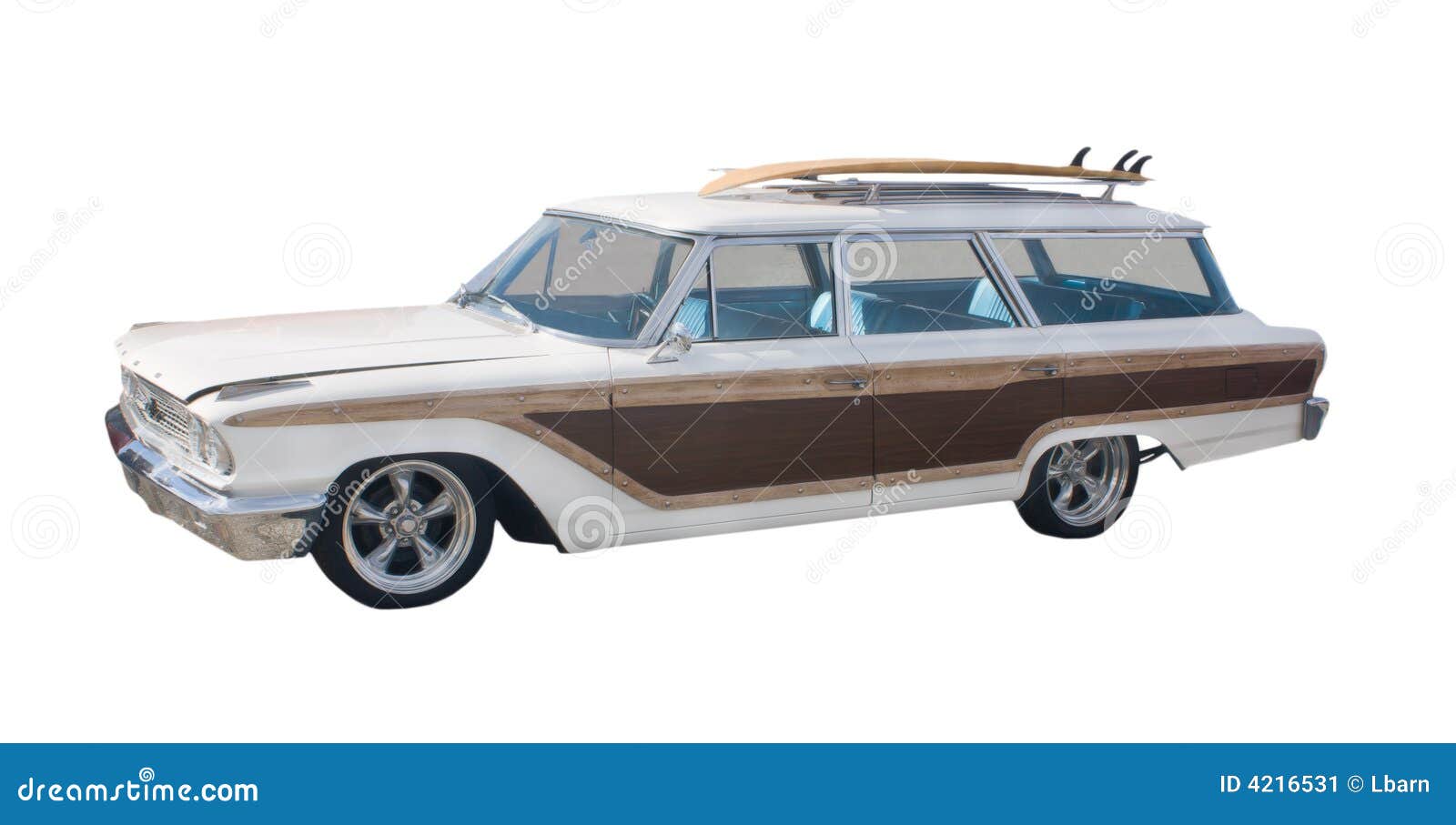 Retro surfer woodie wagon stock image. Image of automobile - 4216531