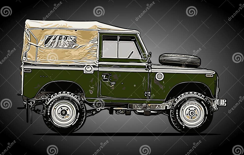 Retro suv side view stock vector. Illustration of wheel - 264063668