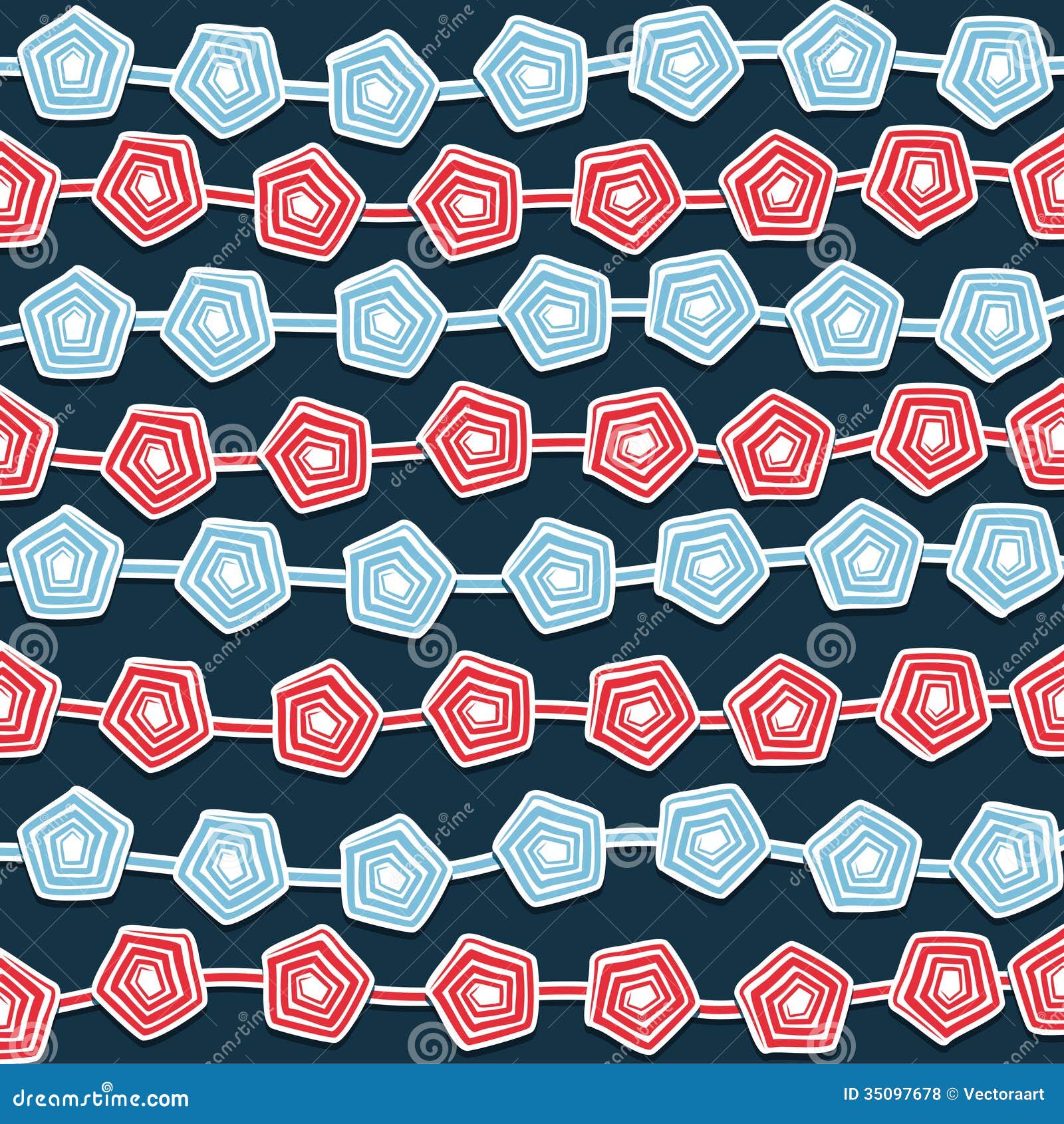 Retro Swirl Pentagon Design Pattern Stock Vector - Illustration of ...