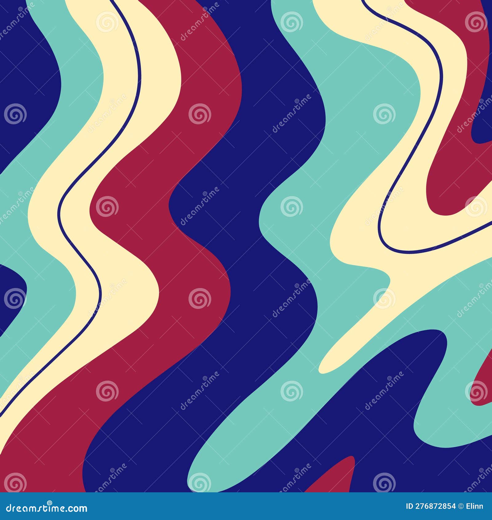 Retro Swirls 70s Vintage Style Vector Background Stock Vector ...