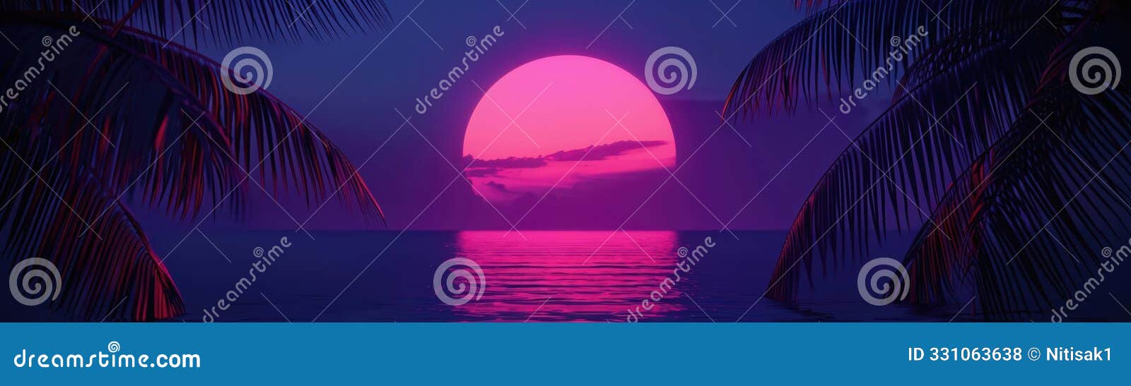Synthwave Sunset Background 80s. Low Poly Landscape, Neon Lights ...