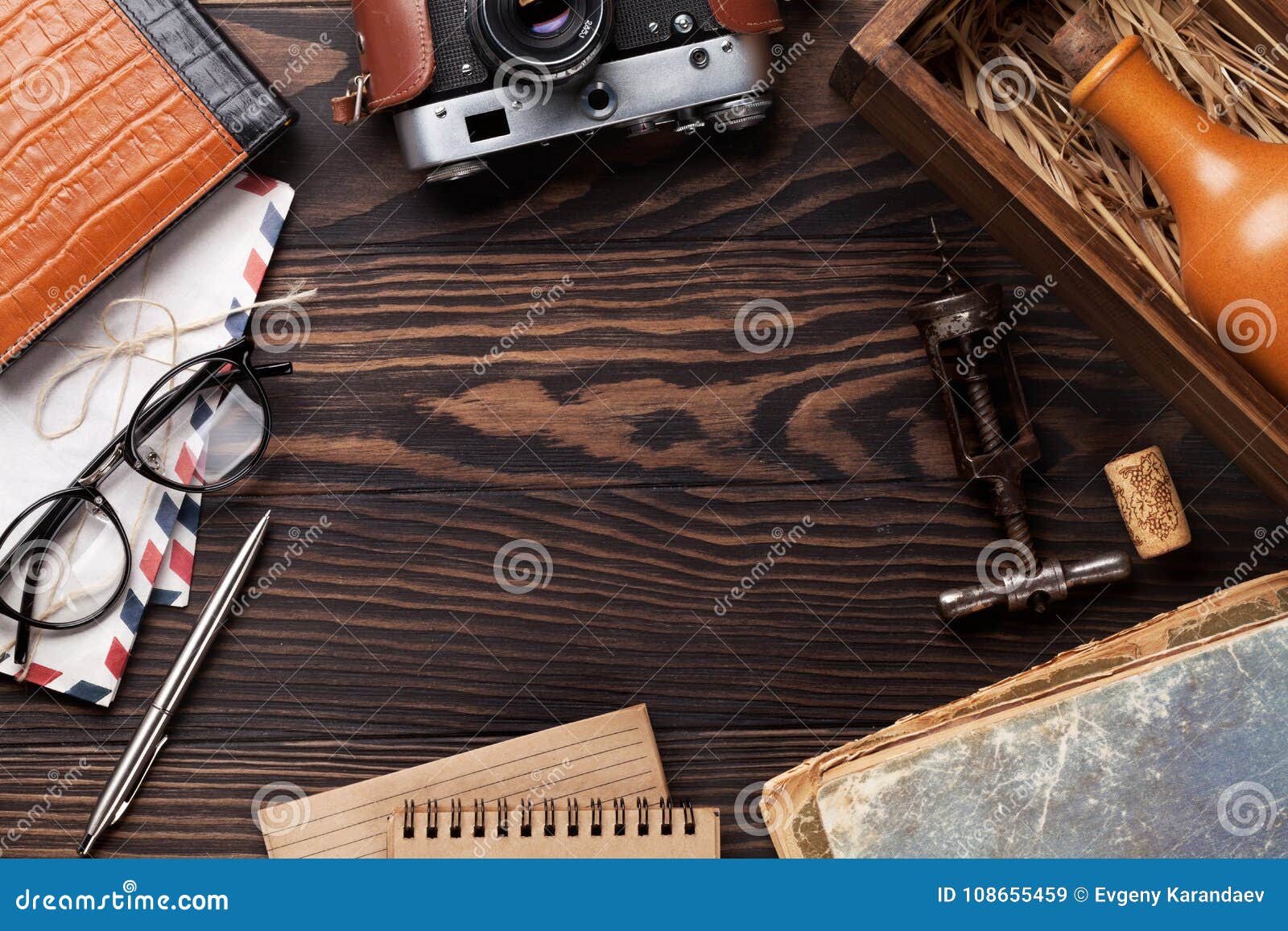 Retro table stock image. Image of retro, desktop, copy - 108655459