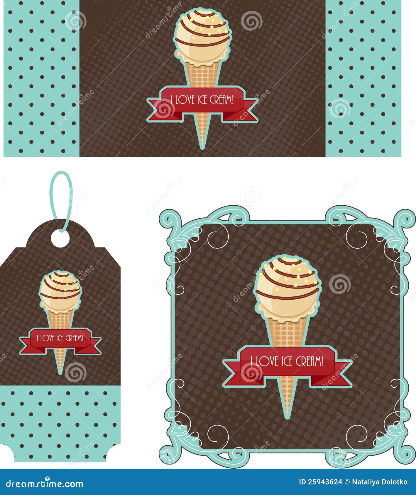 Retro tags ice cream stock vector. Illustration of banner - 25943624
