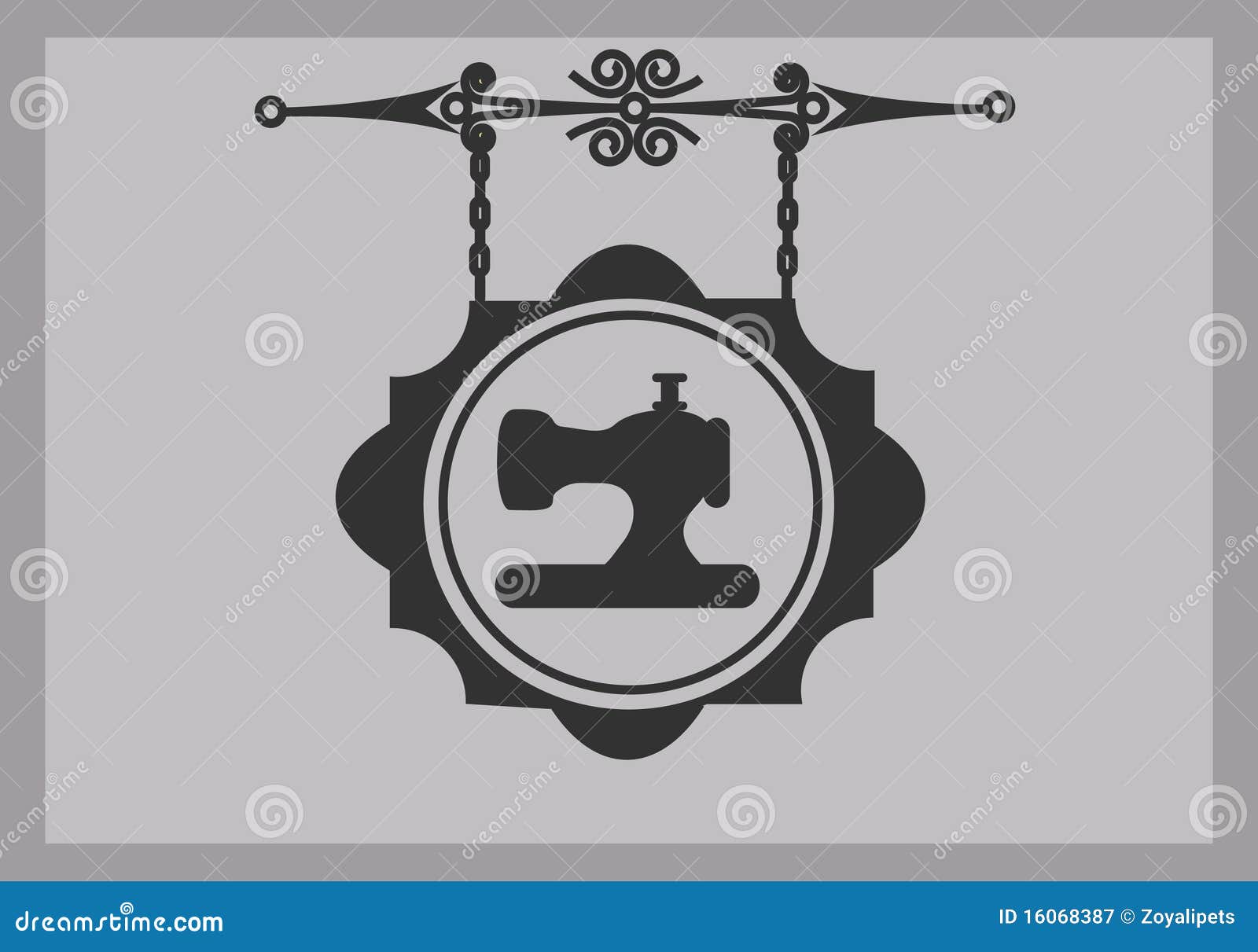 Retro Tailor Sign of Sewing Machine Stock Vector - Illustration of ...