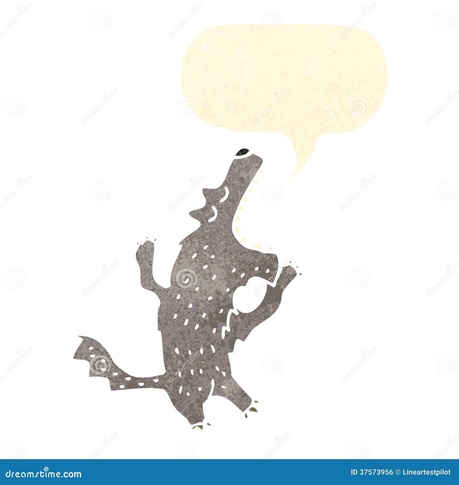 Retro talking wolf cartoon stock vector. Illustration of quirky - 37573956