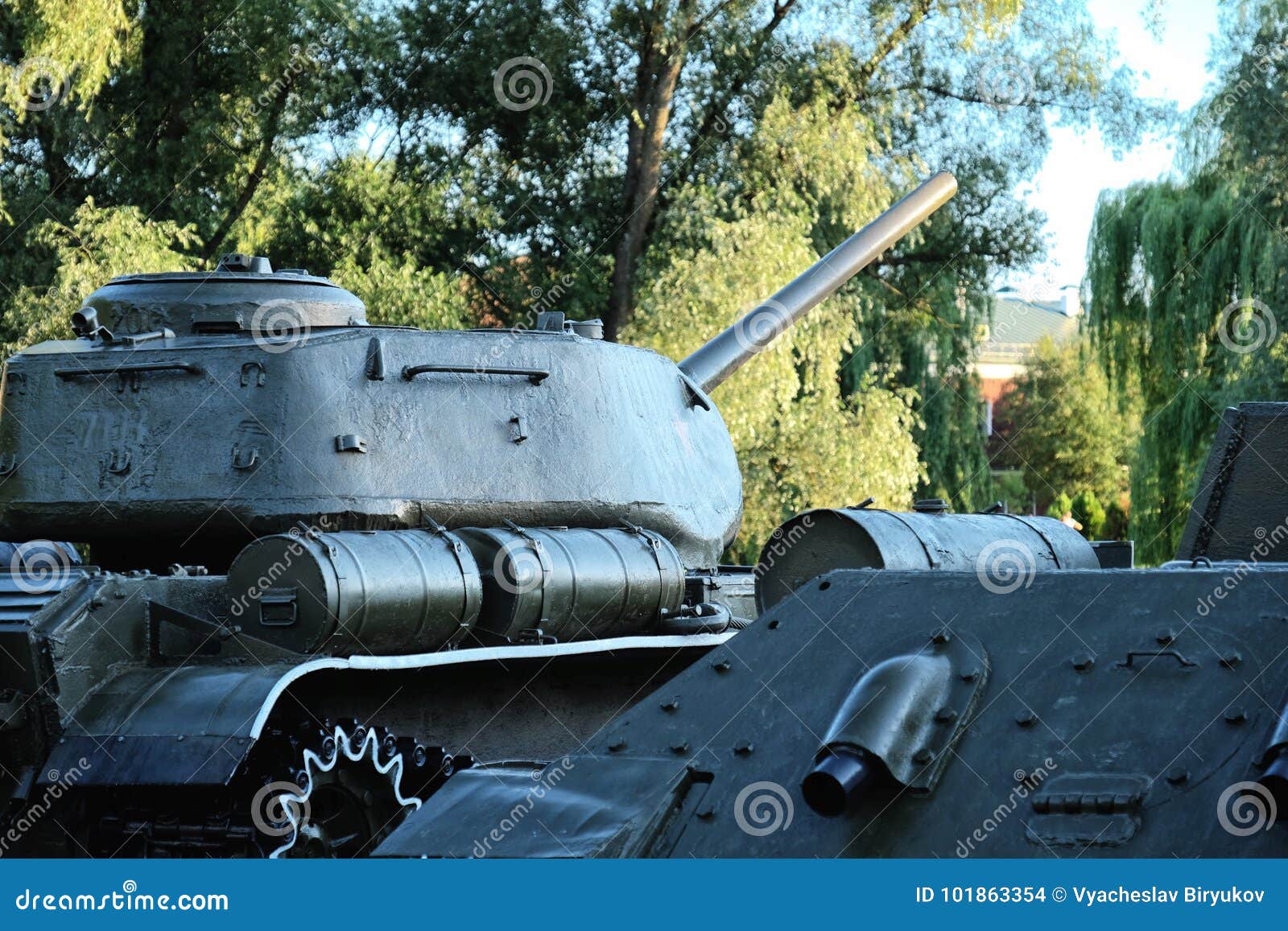 Retro tanks among trees stock photo. Image of vintage - 101863354