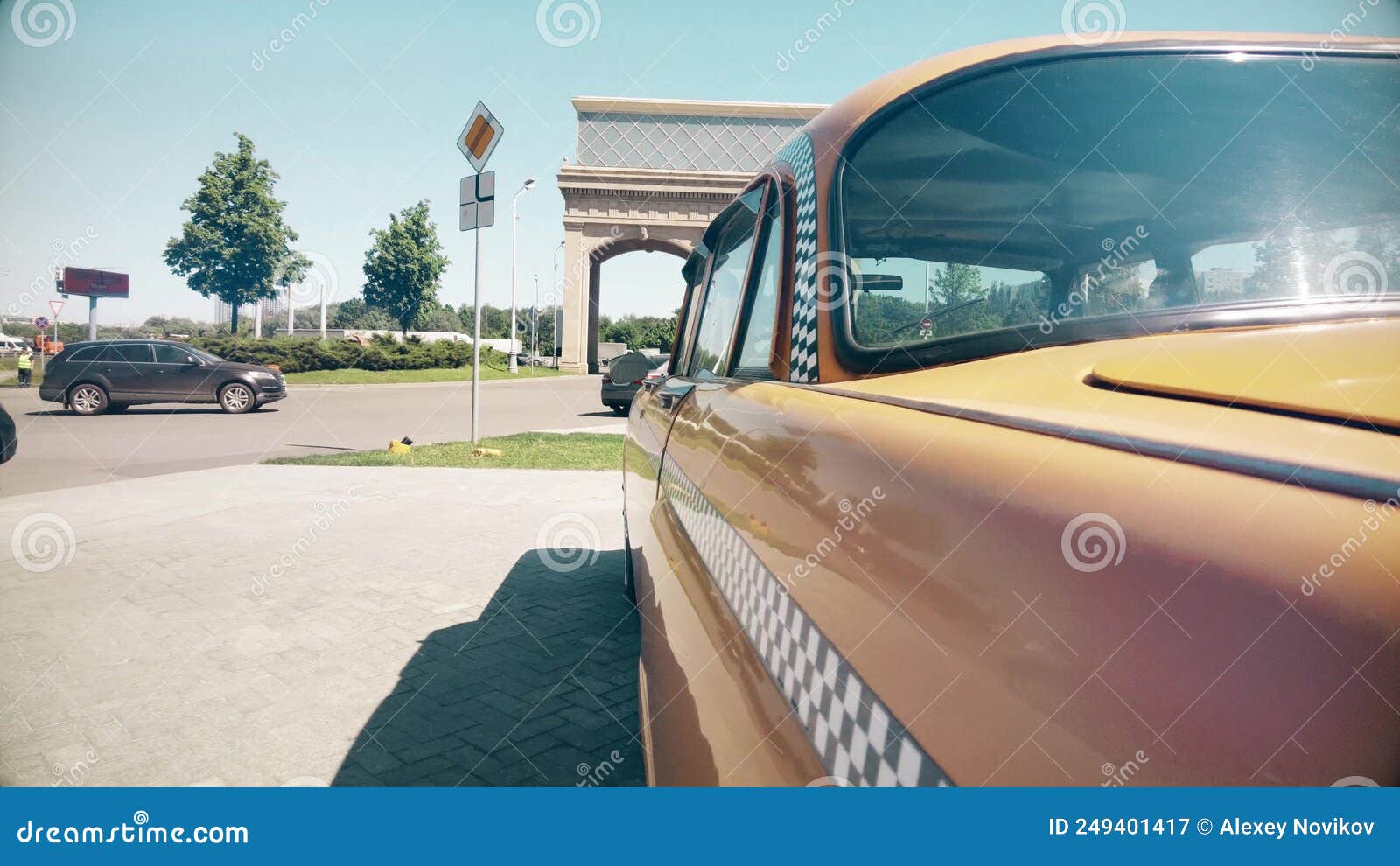 Retro taxi car rear view stock image. Image of taxi - 249401417