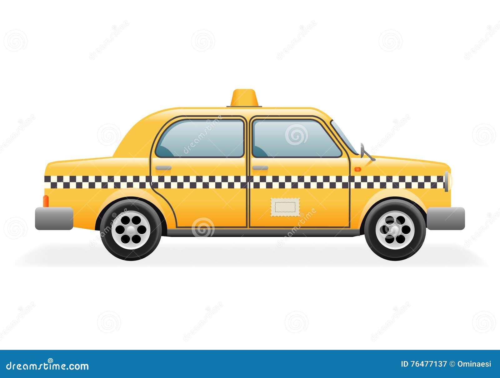 Retro Taxi Car Icon Realistic 3d Design Vector Illustration Stock ...