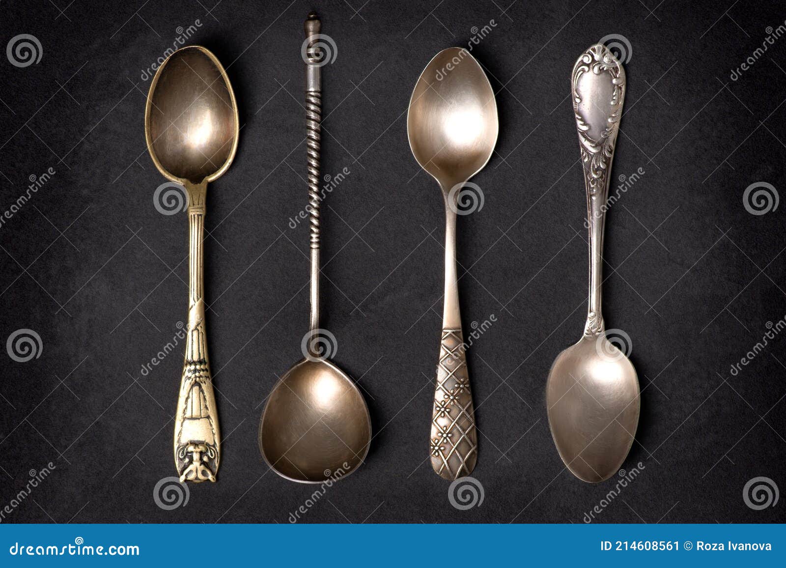 Retro of Teaspoons, Evolution of Design of Teaspoons Stock Image ...