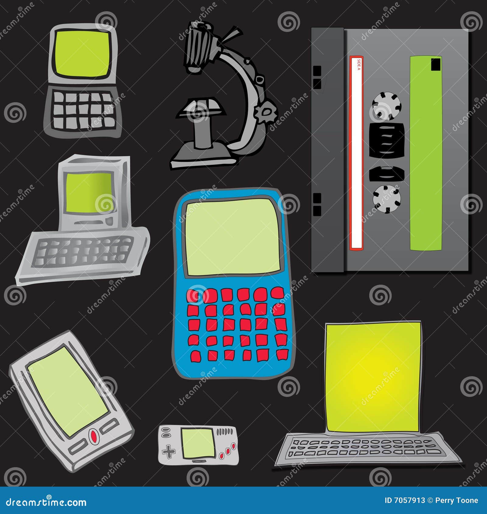 Retro Tech Collection stock vector. Illustration of protect - 7057913