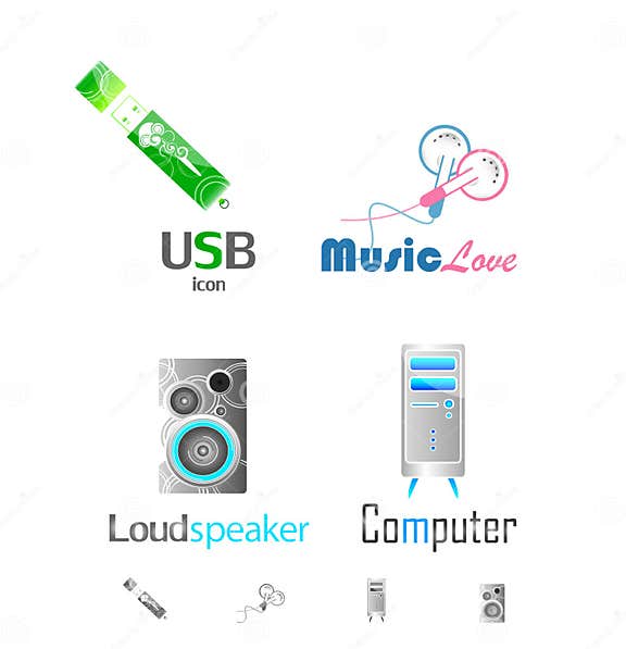 Retro tech icons stock vector. Illustration of modern - 10776303