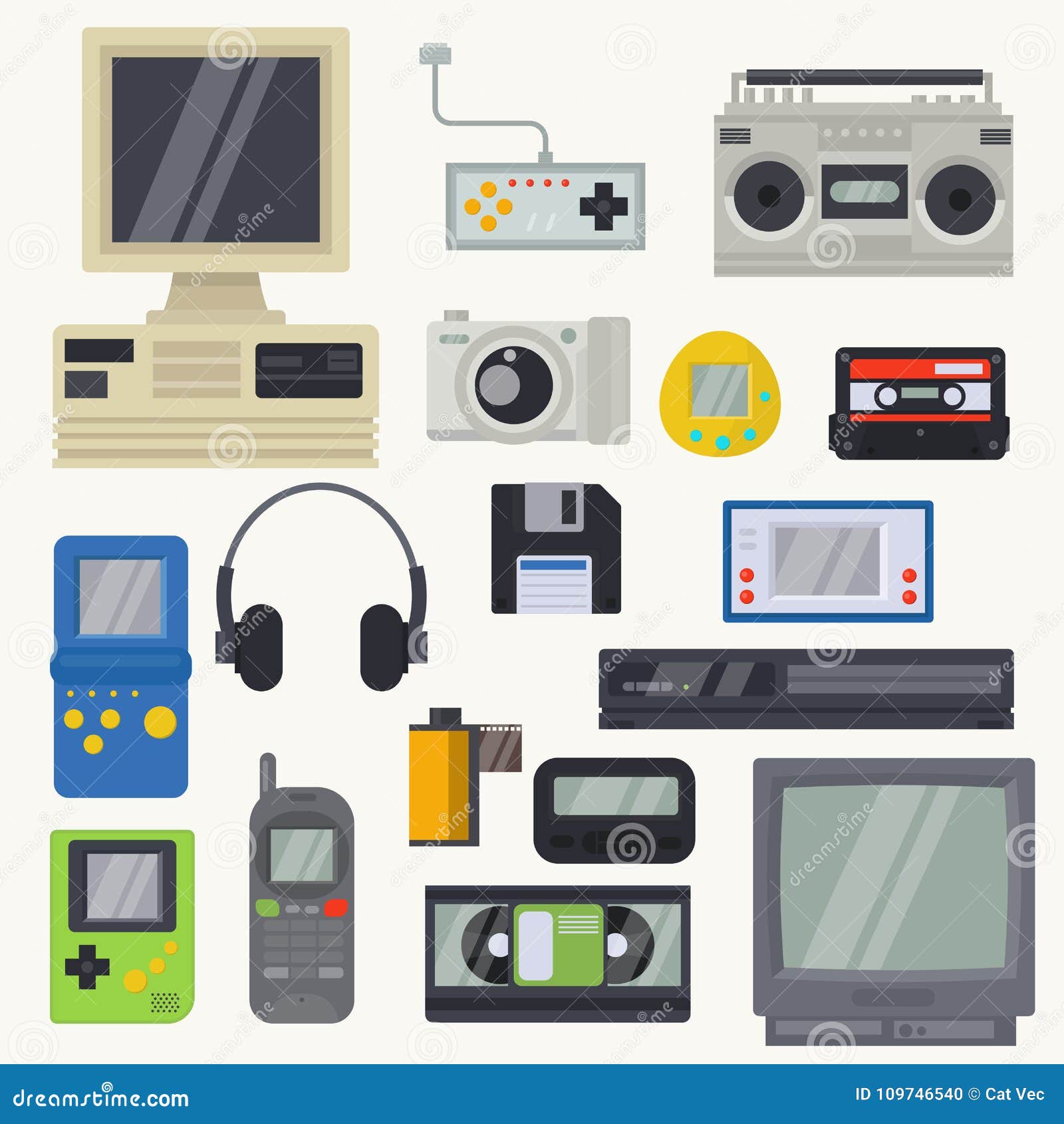 Computer Tech Linear Icons Set. Hardware, Software, Processor, Memory ...