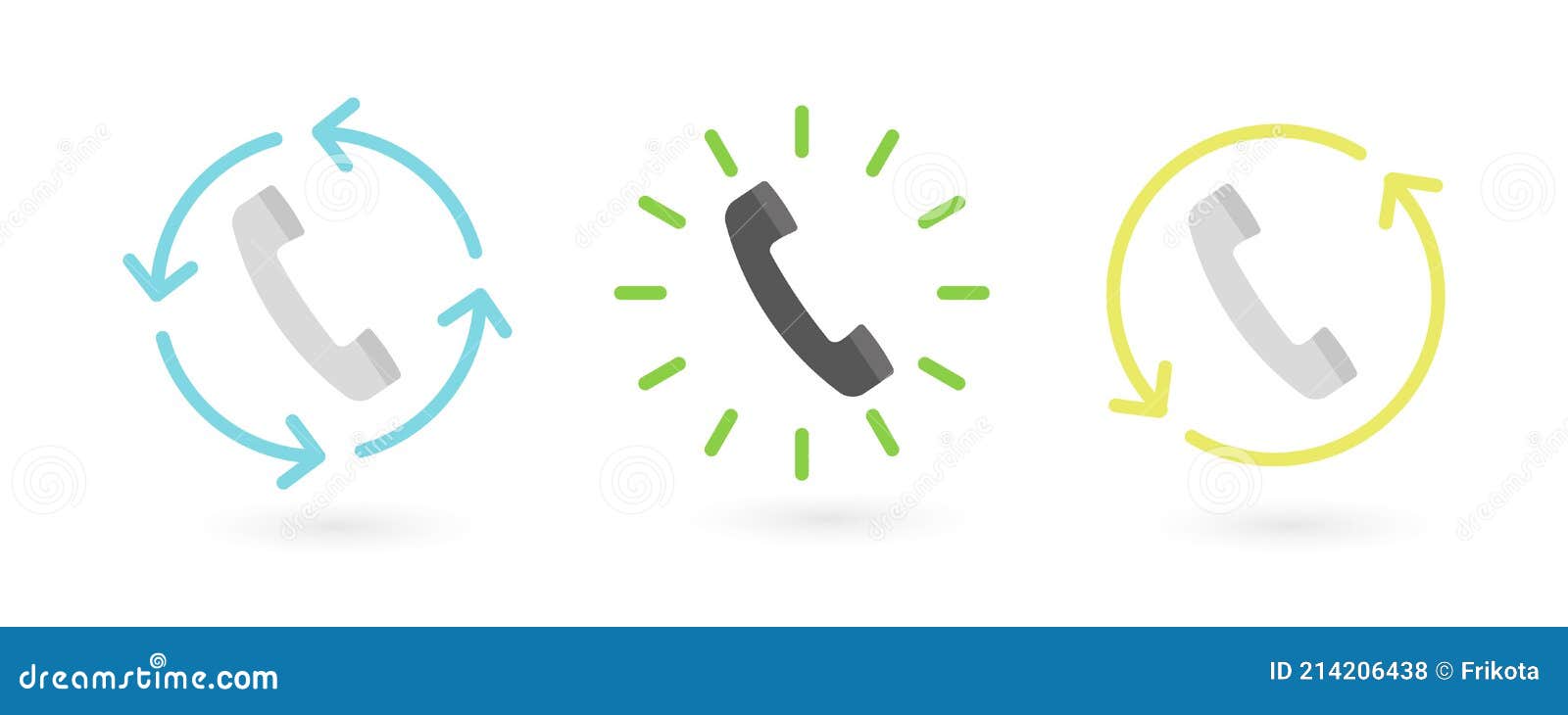 Retro Telephone Receiver with Circles and Arrows. Call Back, Backup ...