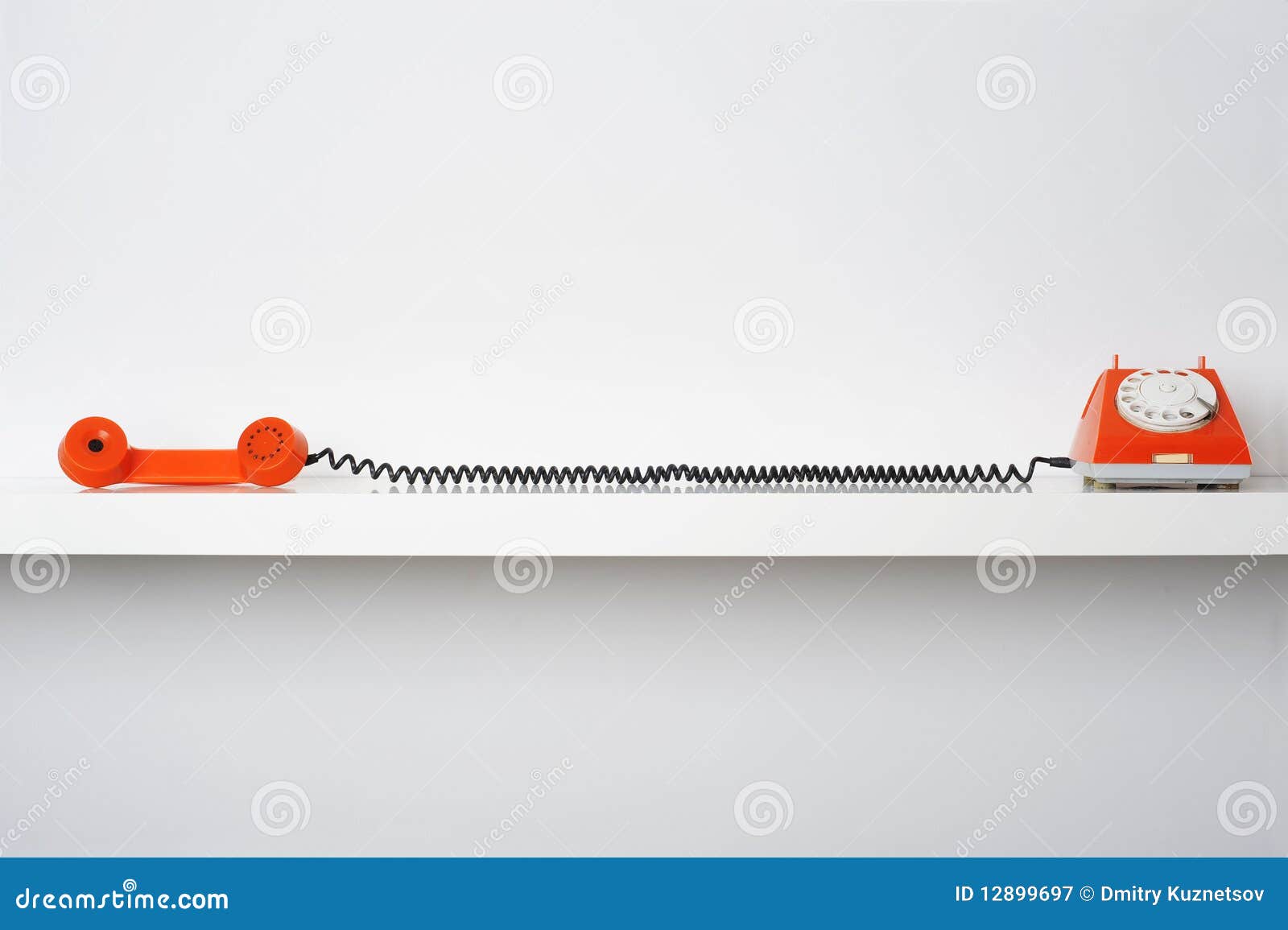 Retro telephone on shelf stock image. Image of antique - 12899697